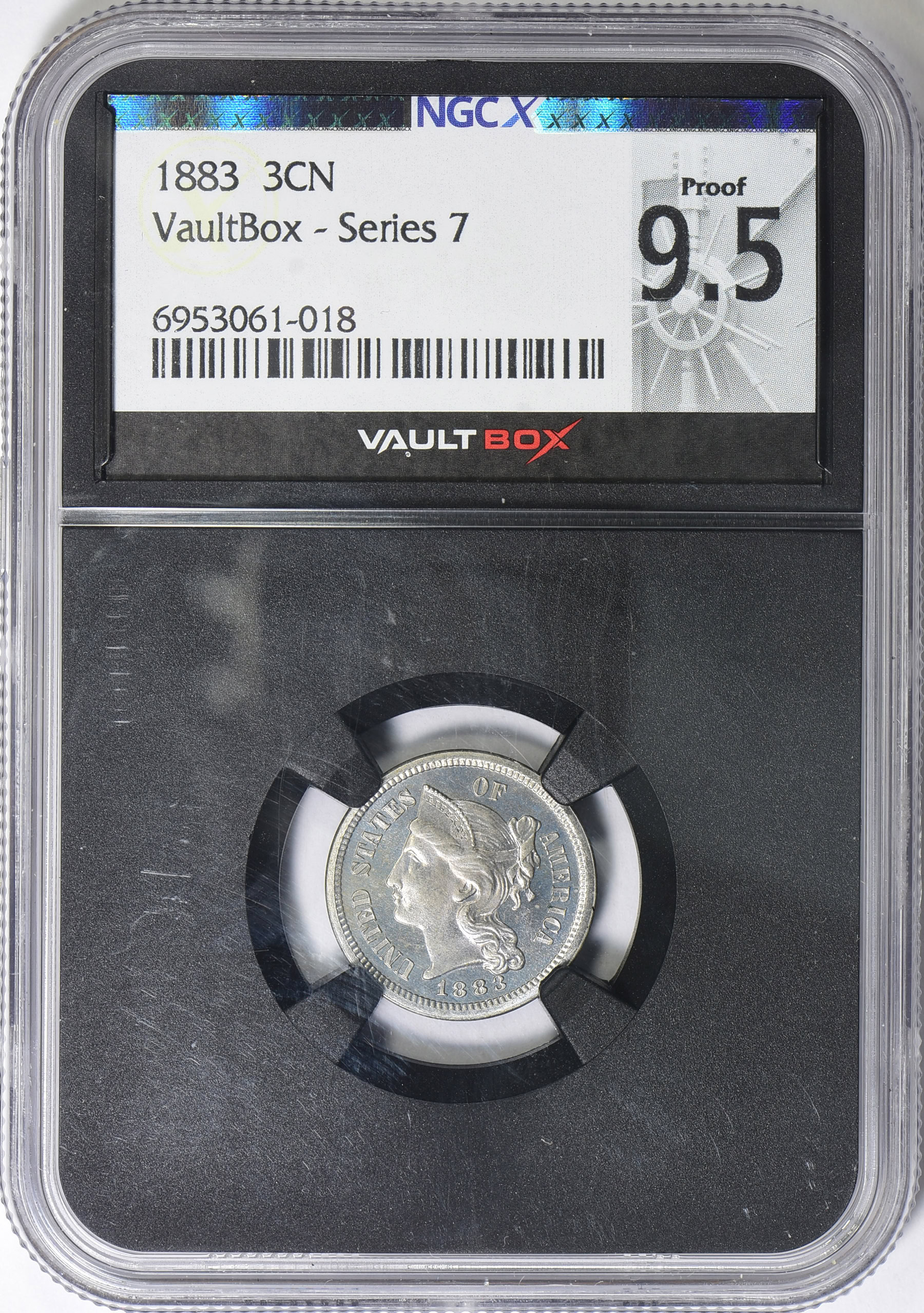 1883 Nickel Three-Cent Piece NGCX Proof 9.5 (NGC Proof-65) (VaultBox ...