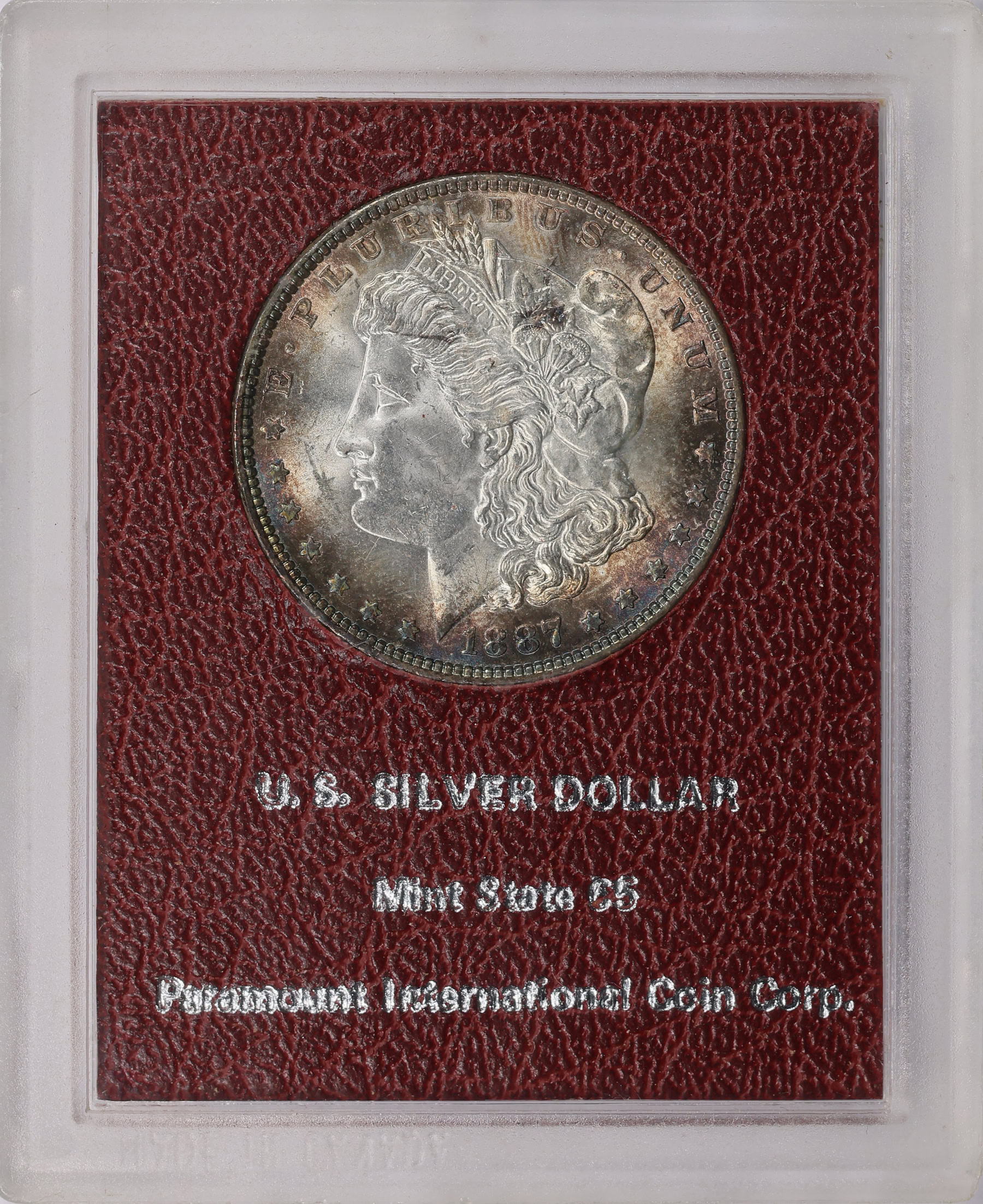 1887 Morgan Silver Dollar MS-65 (Paramount Red Holder) (Toned) | Cert # ...