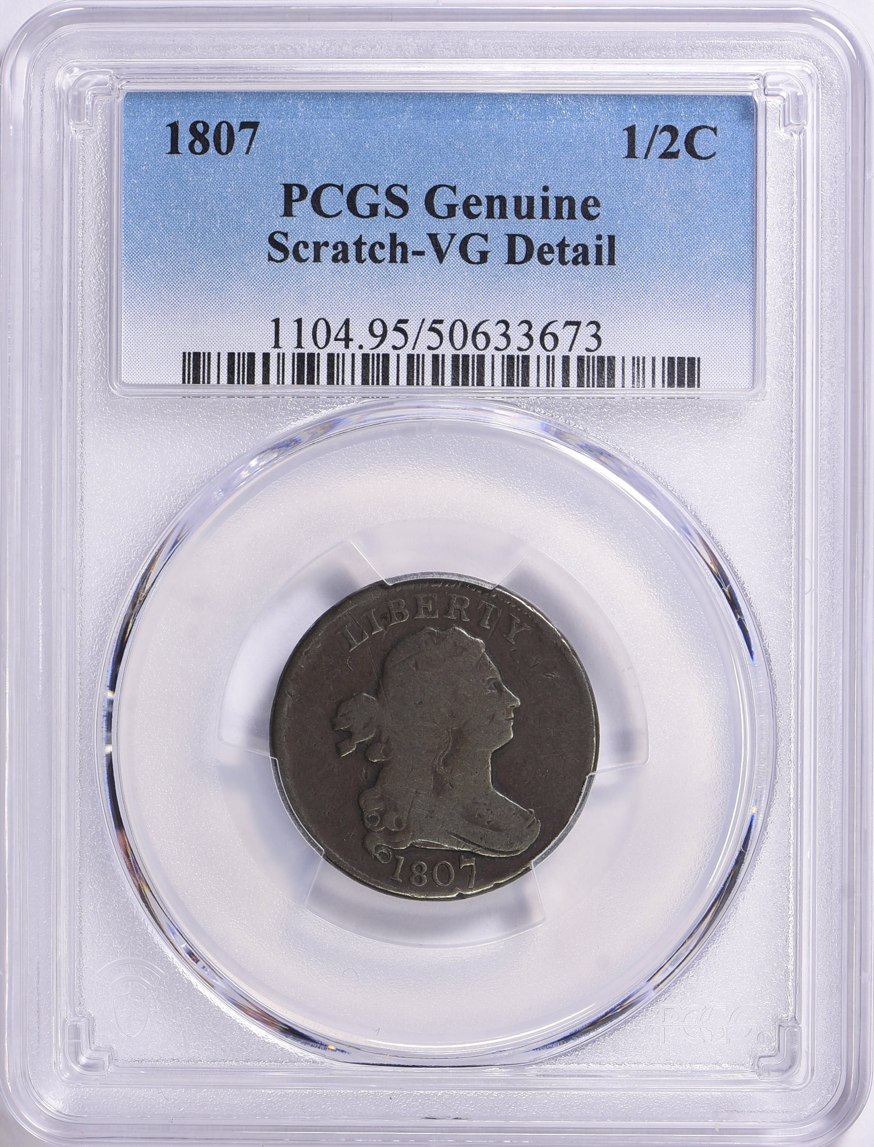 1807 Draped Bust Half Cent PCGS Genuine VG Details (Item 1733156 ...