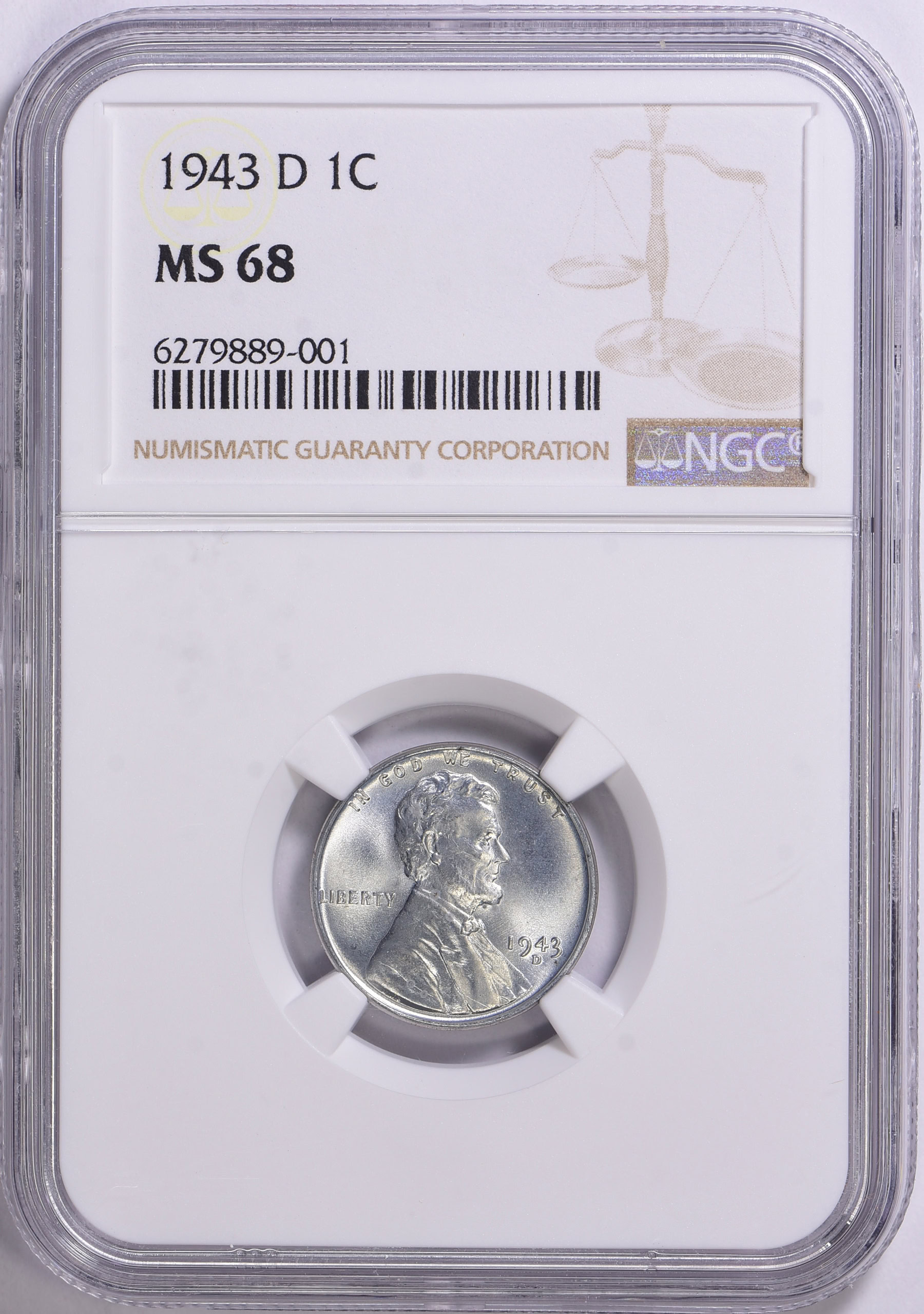 1943-D Lincoln Cent NGC MS-68 (Item 1733169) | GreatCollections Coin ...