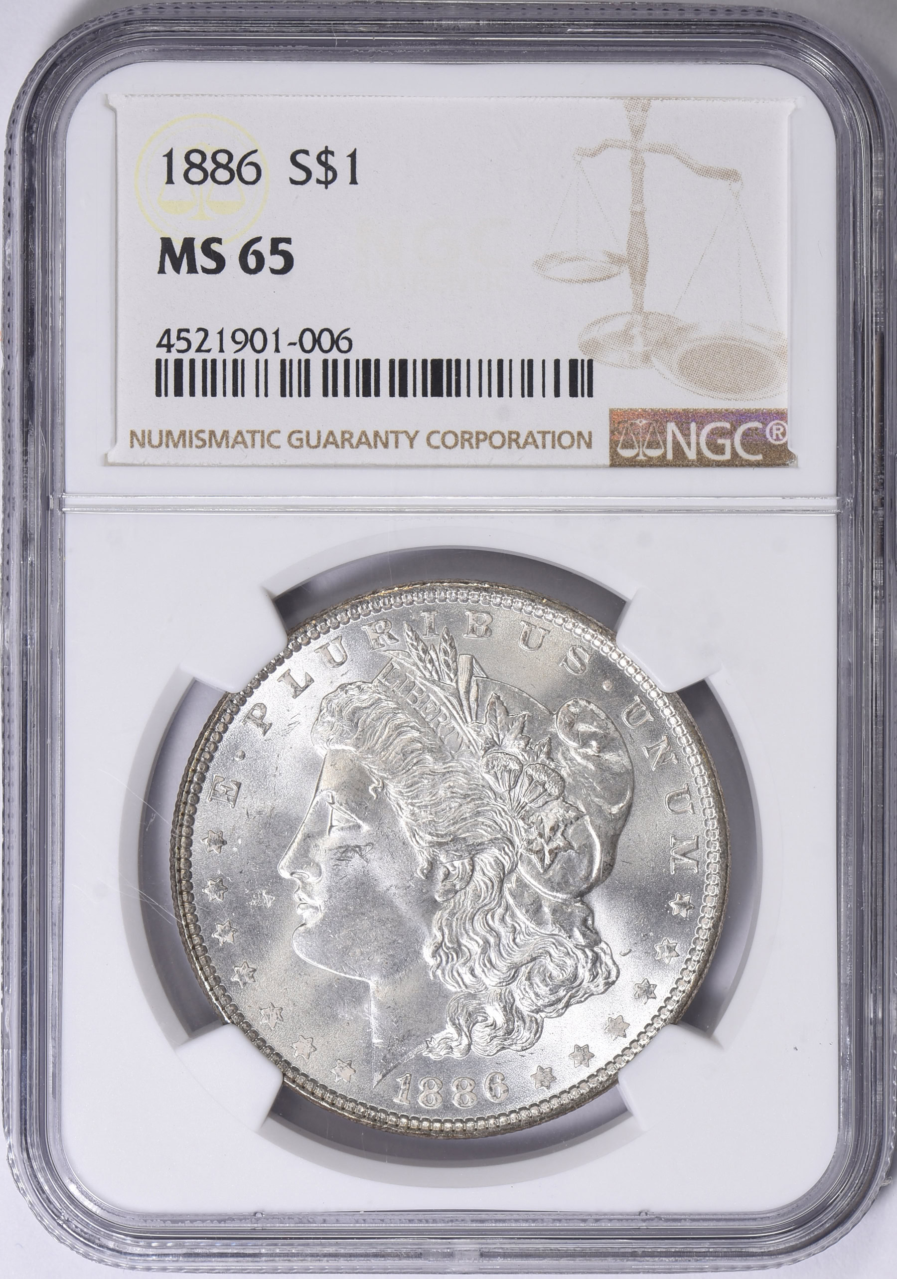 1886 Morgan Silver Dollar NGC MS-65 (Item 1733171) | GreatCollections Coin Auctions