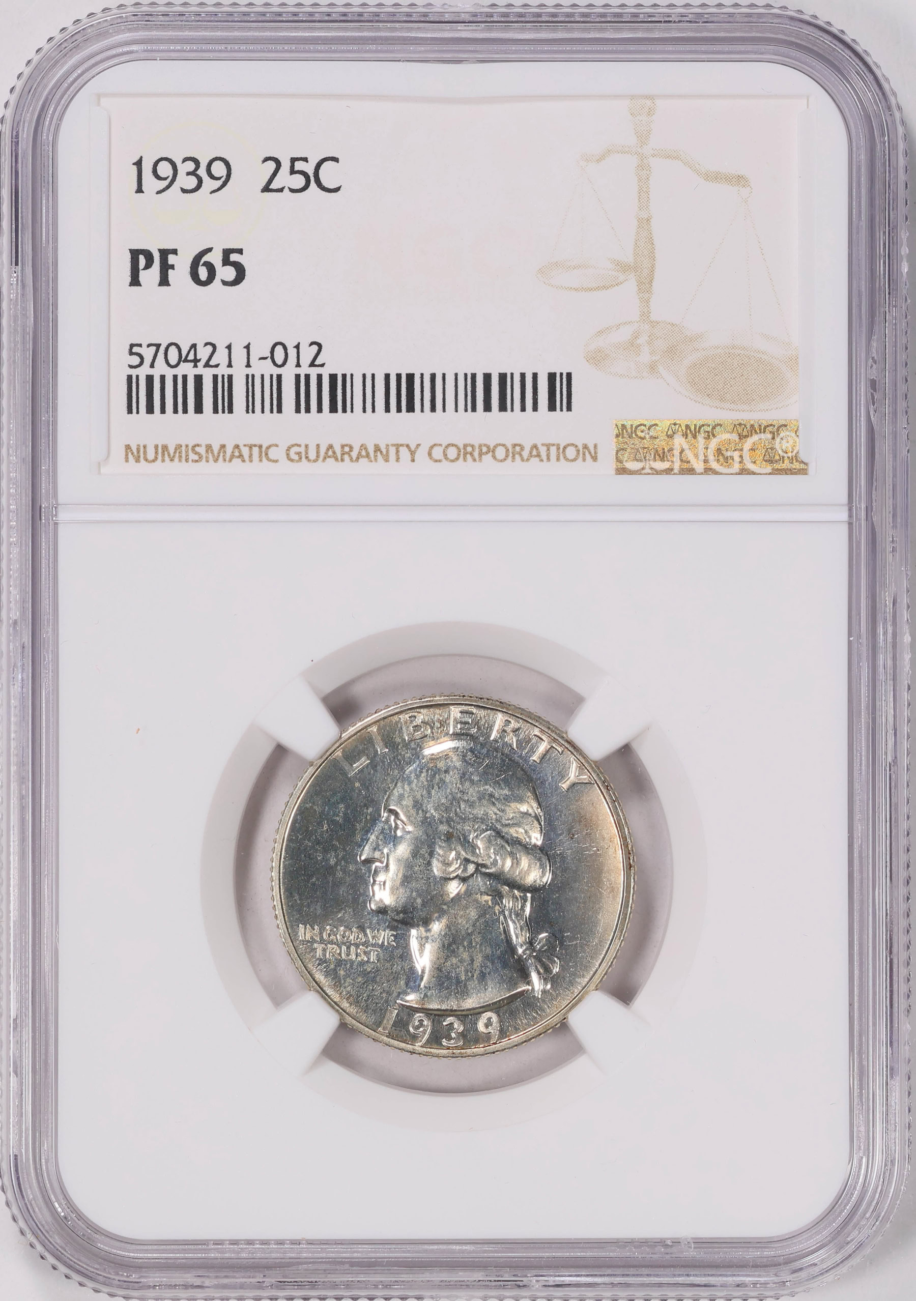 1939 Washington Quarter NGC Proof-65 (Item 1733211) | GreatCollections ...