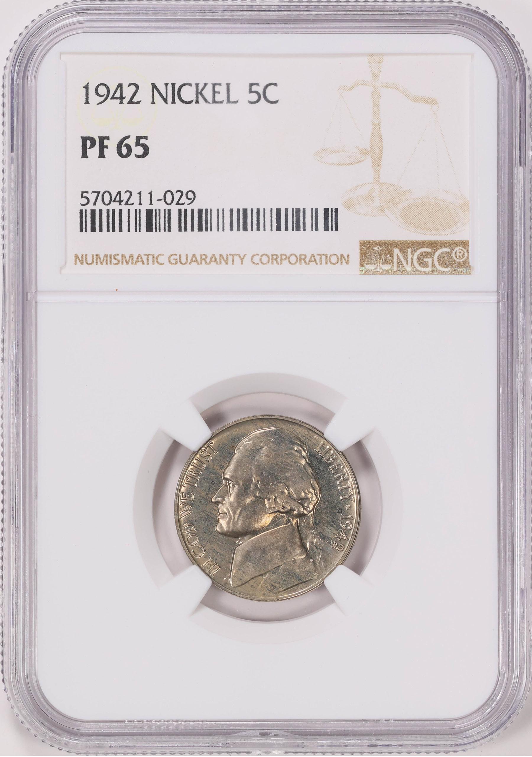 1942 Jefferson Nickel Type 1 NGC Proof-65 (Item 1733250 ...