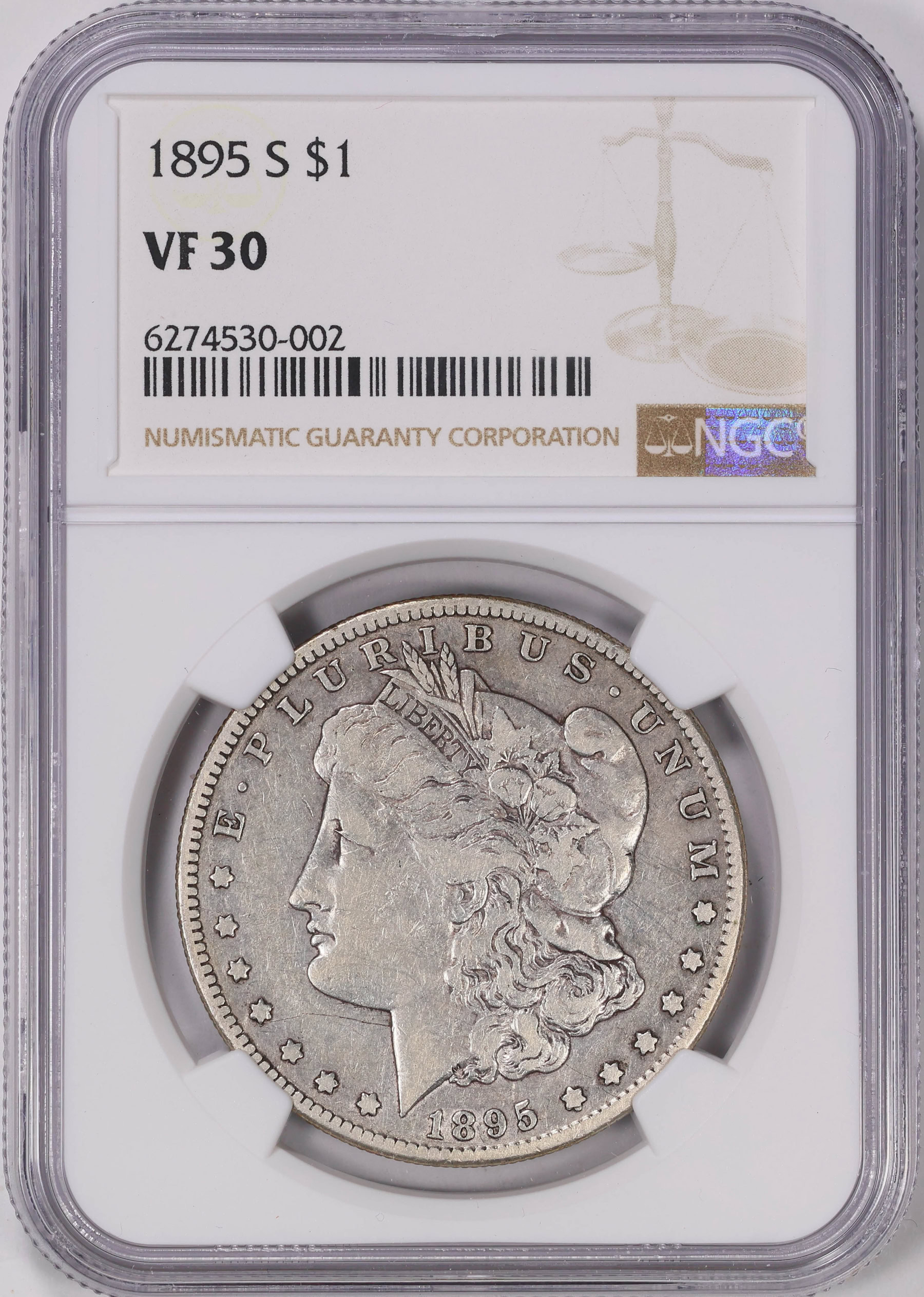 1895-S Morgan Silver Dollar NGC VF-30 (Item 1733282) | GreatCollections Coin Auctions