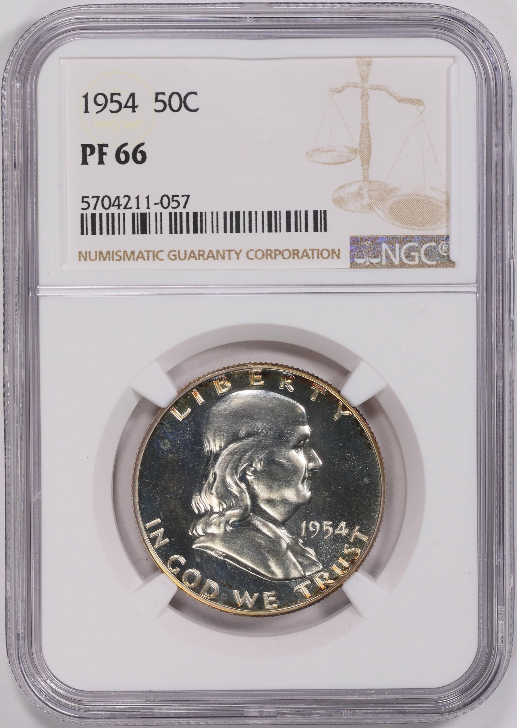 1954 Franklin Half Dollar NGC Proof-66 (Toned) (Item 1733297 ...