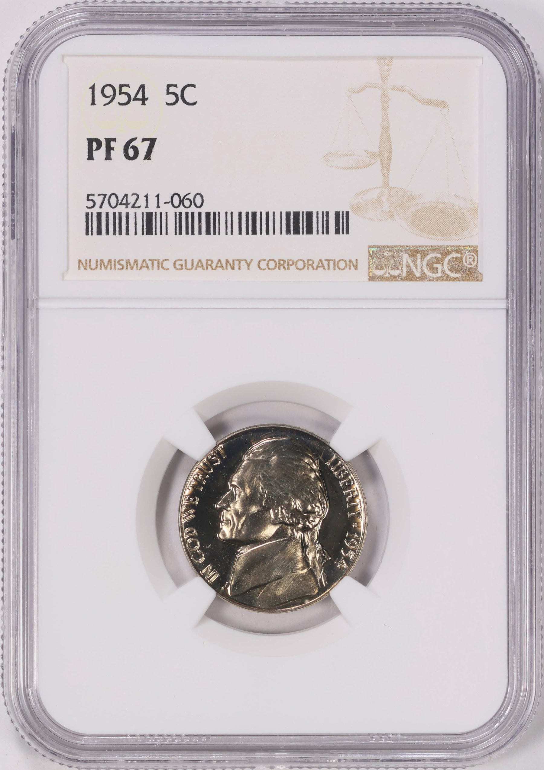 1954 Jefferson Nickel NGC Proof-67 (Item 1733300) | GreatCollections Coin Auctions