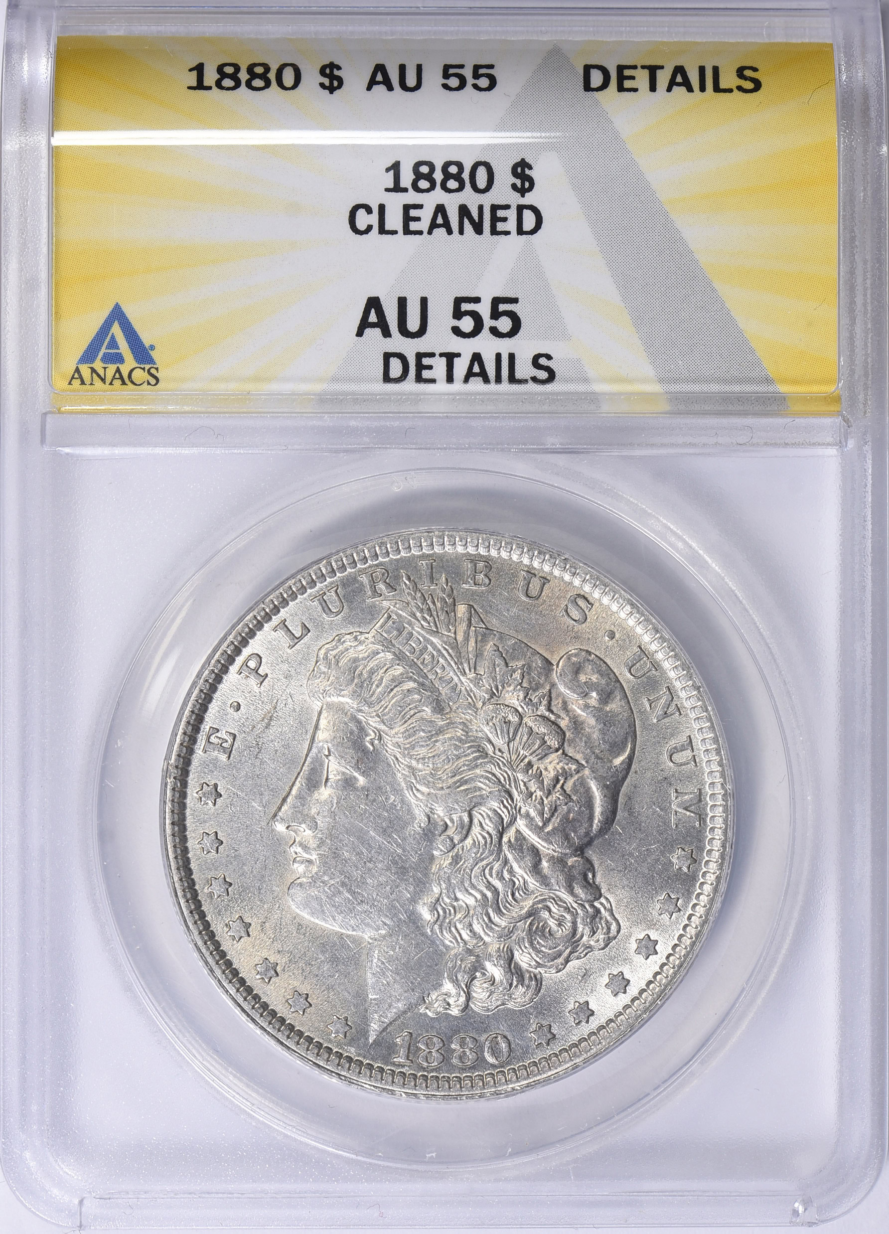 1880 Morgan Silver Dollar ANACS AU-55 Details (Item 1733543) | GreatCollections Coin Auctions