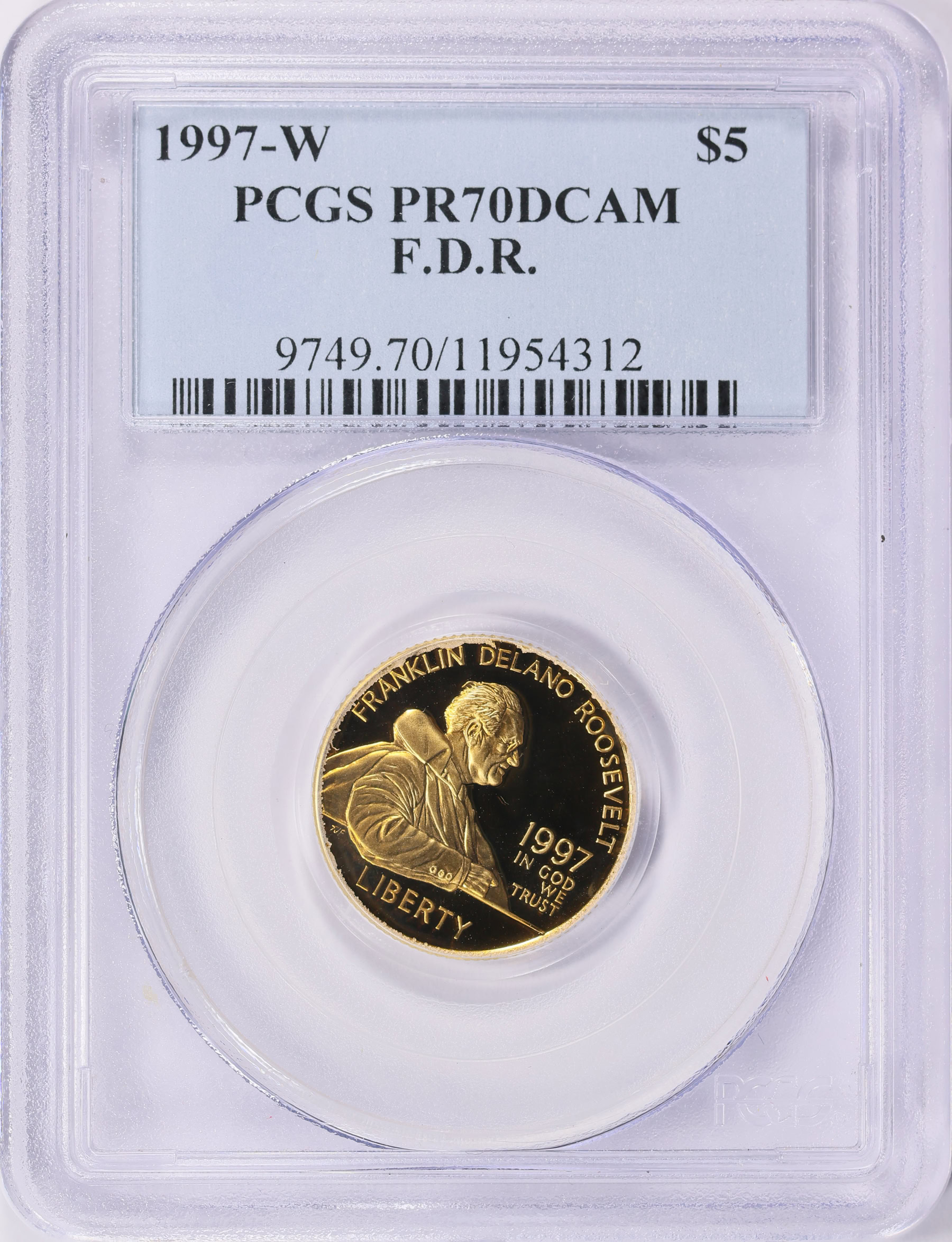 1997-W Franklin D. Roosevelt Gold $5 PCGS Proof-70 DCAM (Item 1733639 ...