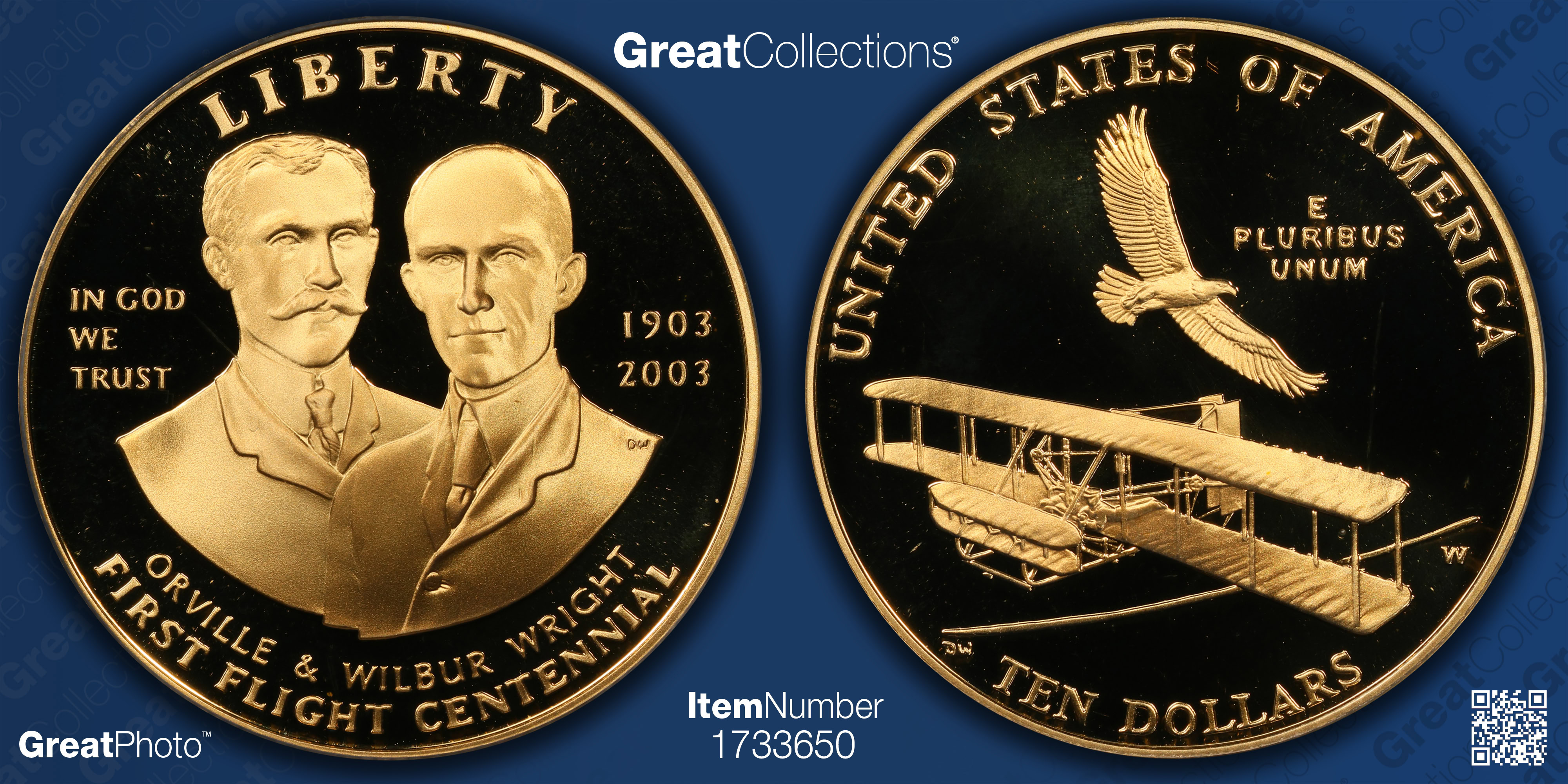 2003-W First Flight Centennial Gold $10 PCGS Proof-70 DCAM | PCGS Cert ...