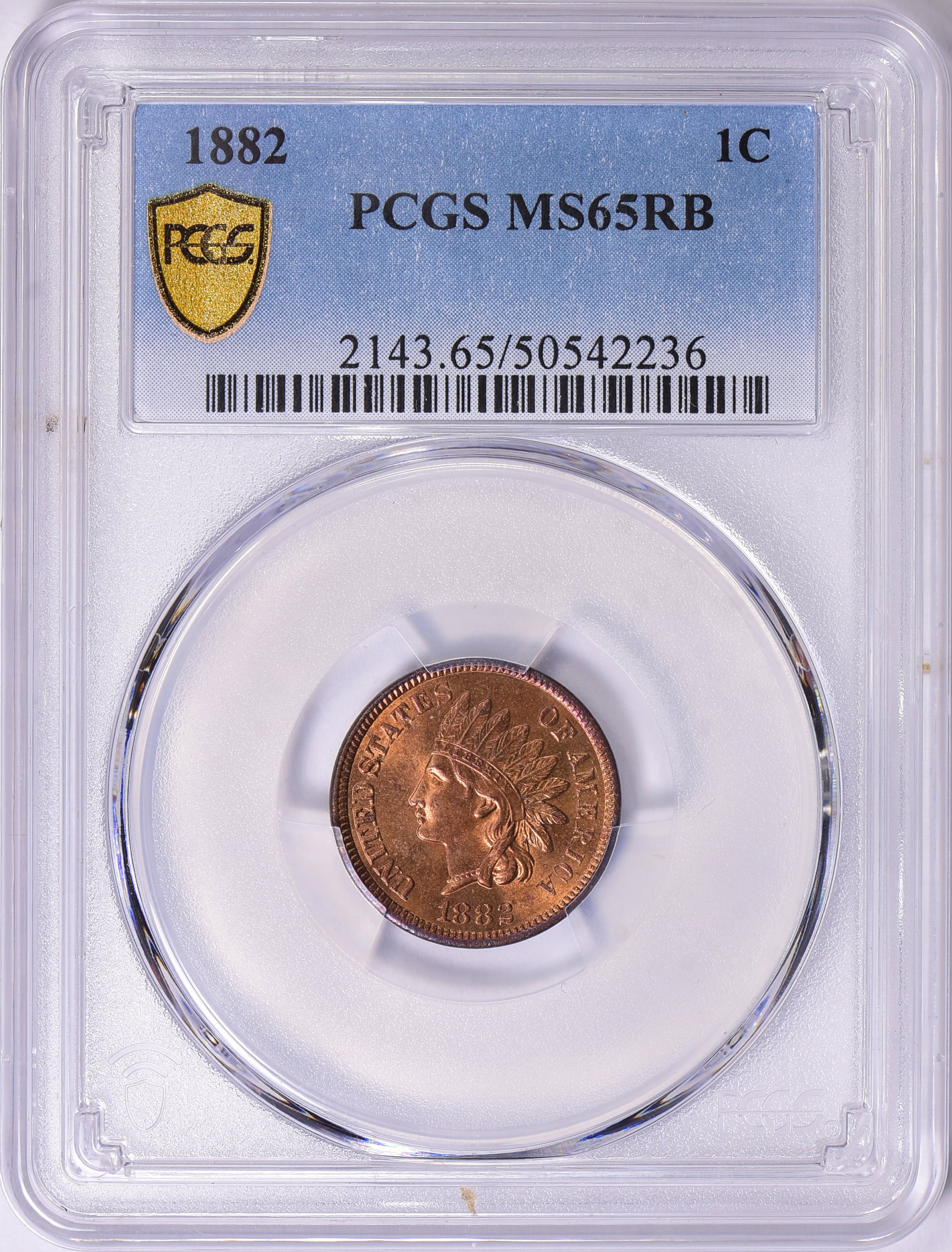 1882 Indian Cent PCGS MS-65 RB (Item 1733662) | GreatCollections Coin Auctions