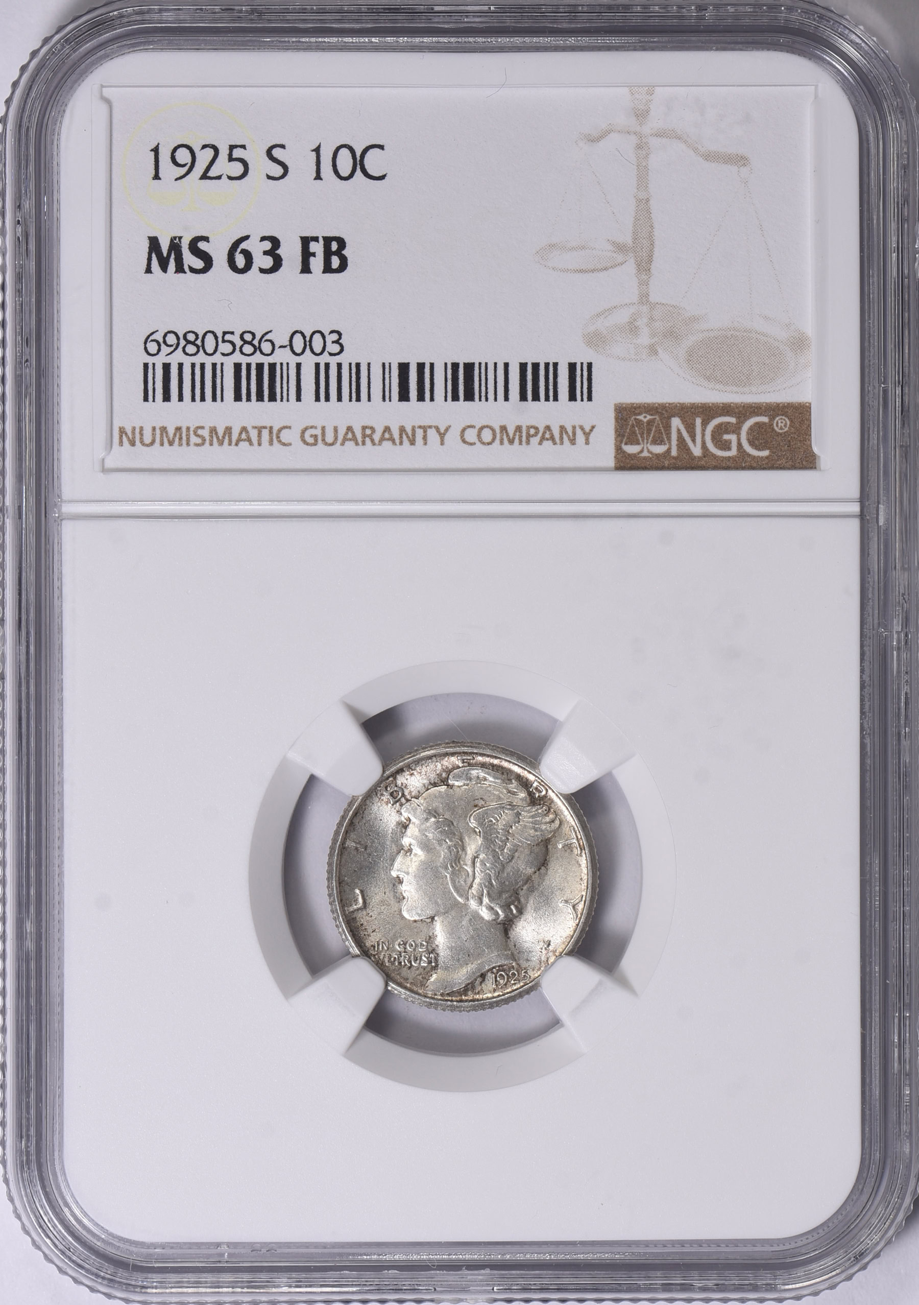 1925-S Mercury Dime NGC MS-63 FB (Item 1733721) | GreatCollections Coin Auctions