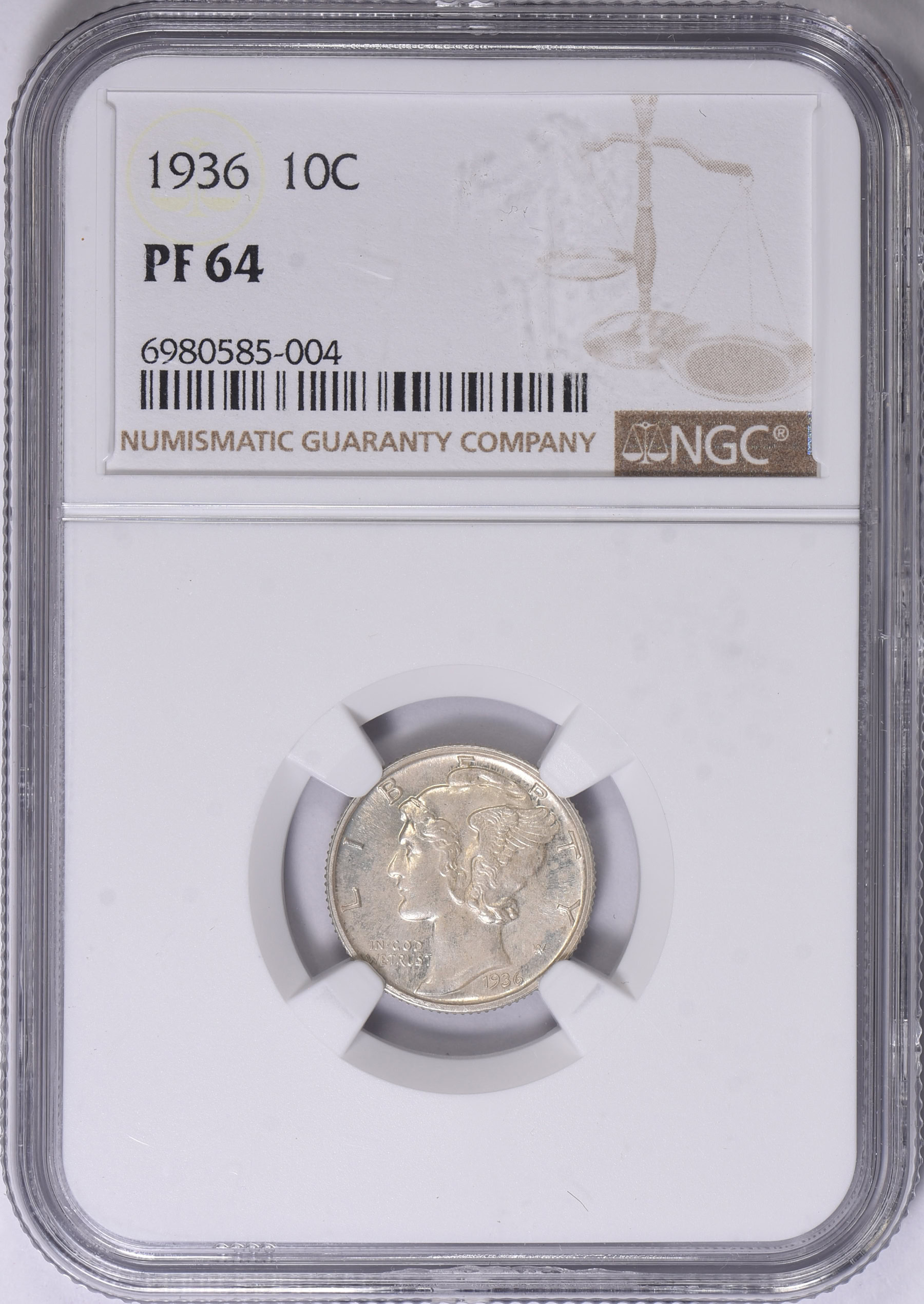 1936 Mercury Dime NGC Proof-64 (Item 1733727) | GreatCollections Coin Auctions