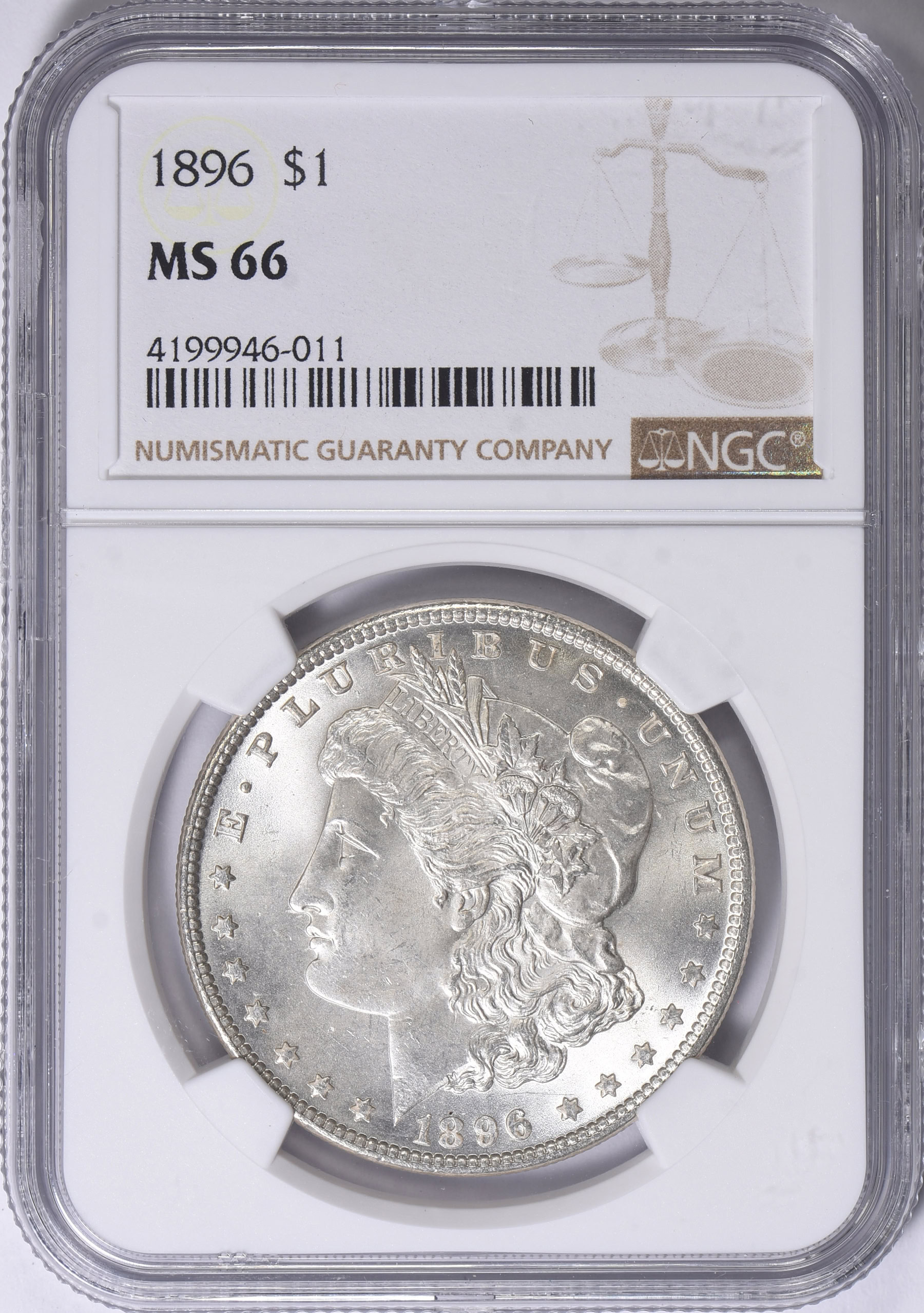 1896 Morgan Silver Dollar NGC MS-66 (Item 1733757) | GreatCollections ...