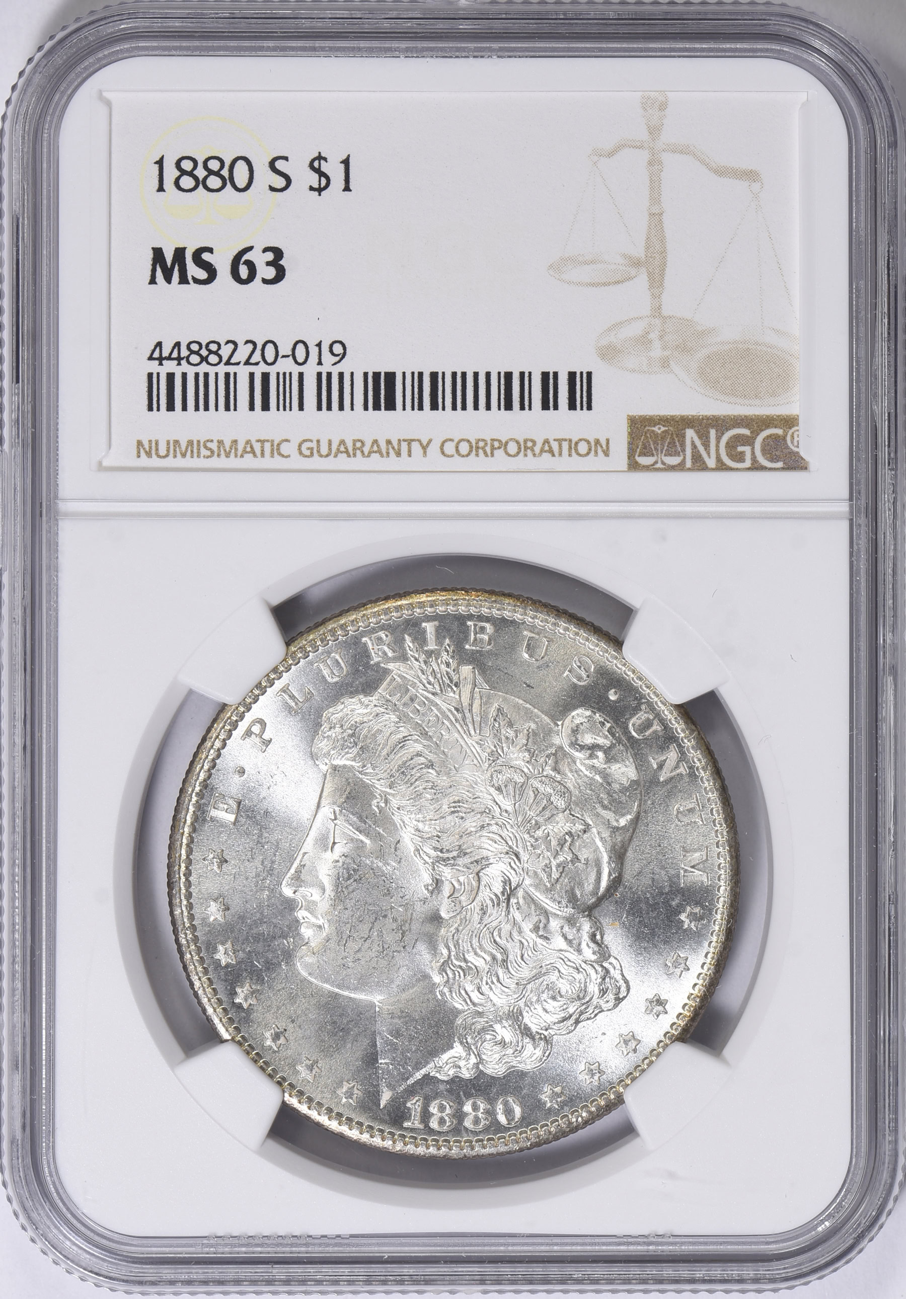 1880-S Morgan Silver Dollar NGC MS-63 (Item 1733824) | GreatCollections Coin Auctions