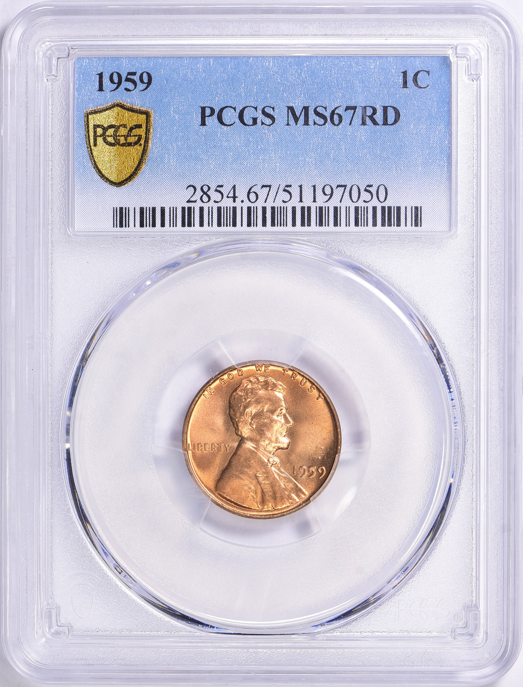 1959 Lincoln Cent PCGS MS-67 RD (Item 1733859) | GreatCollections Coin ...
