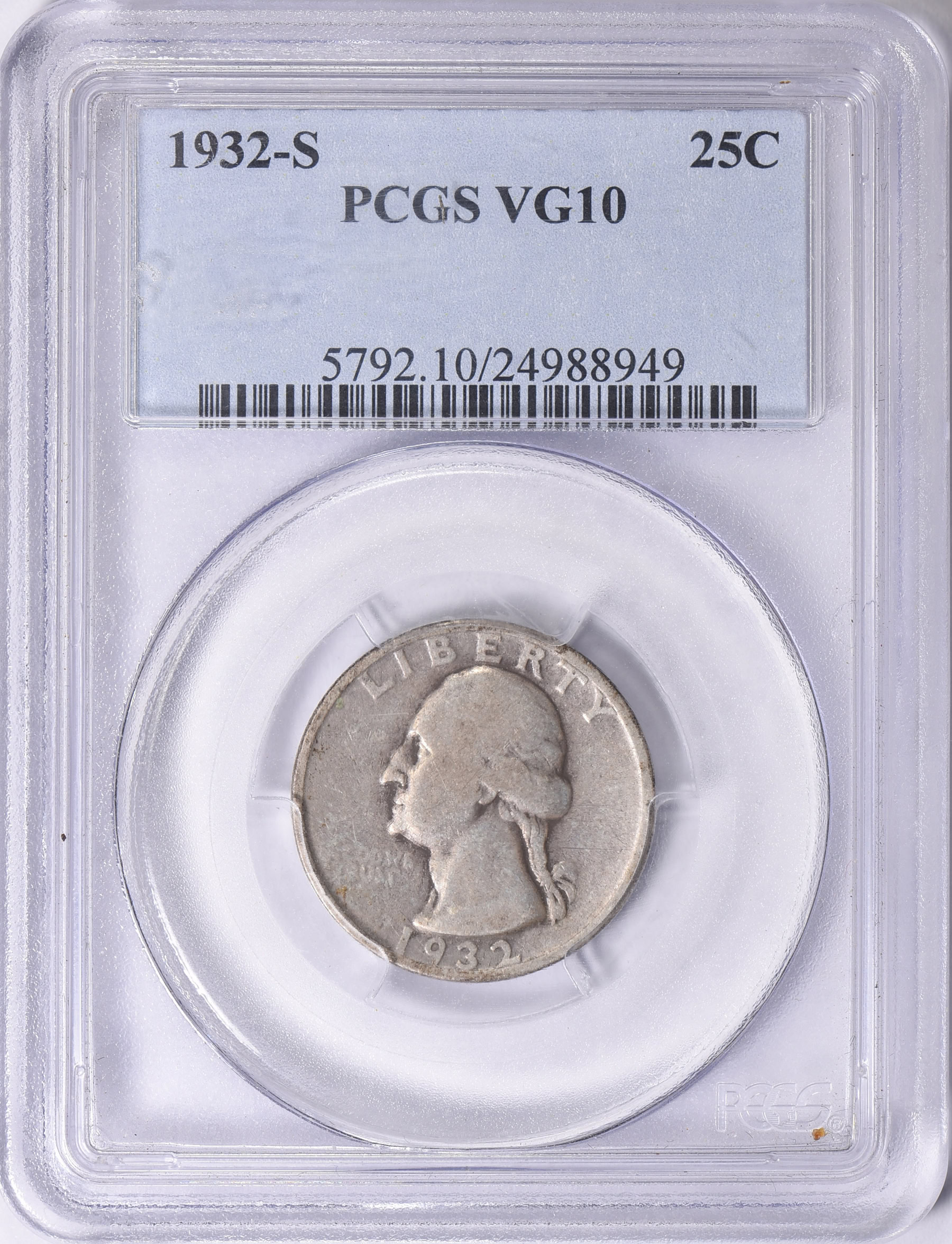 1932-S Washington Quarter PCGS VG-10 (Item 1733865) | GreatCollections Coin Auctions