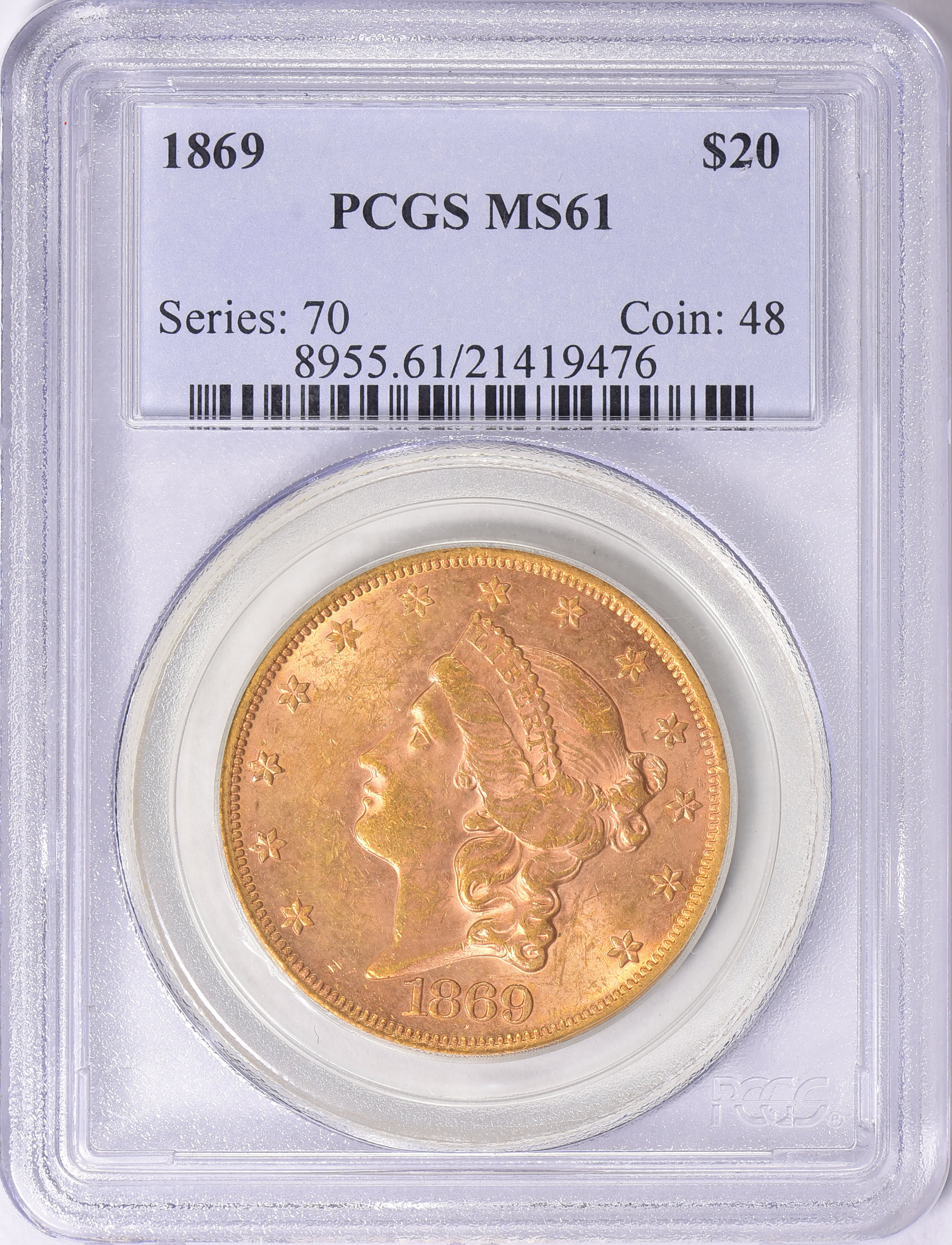 1869 Liberty Gold Double Eagle PCGS MS-61 (Item 1733905 ...
