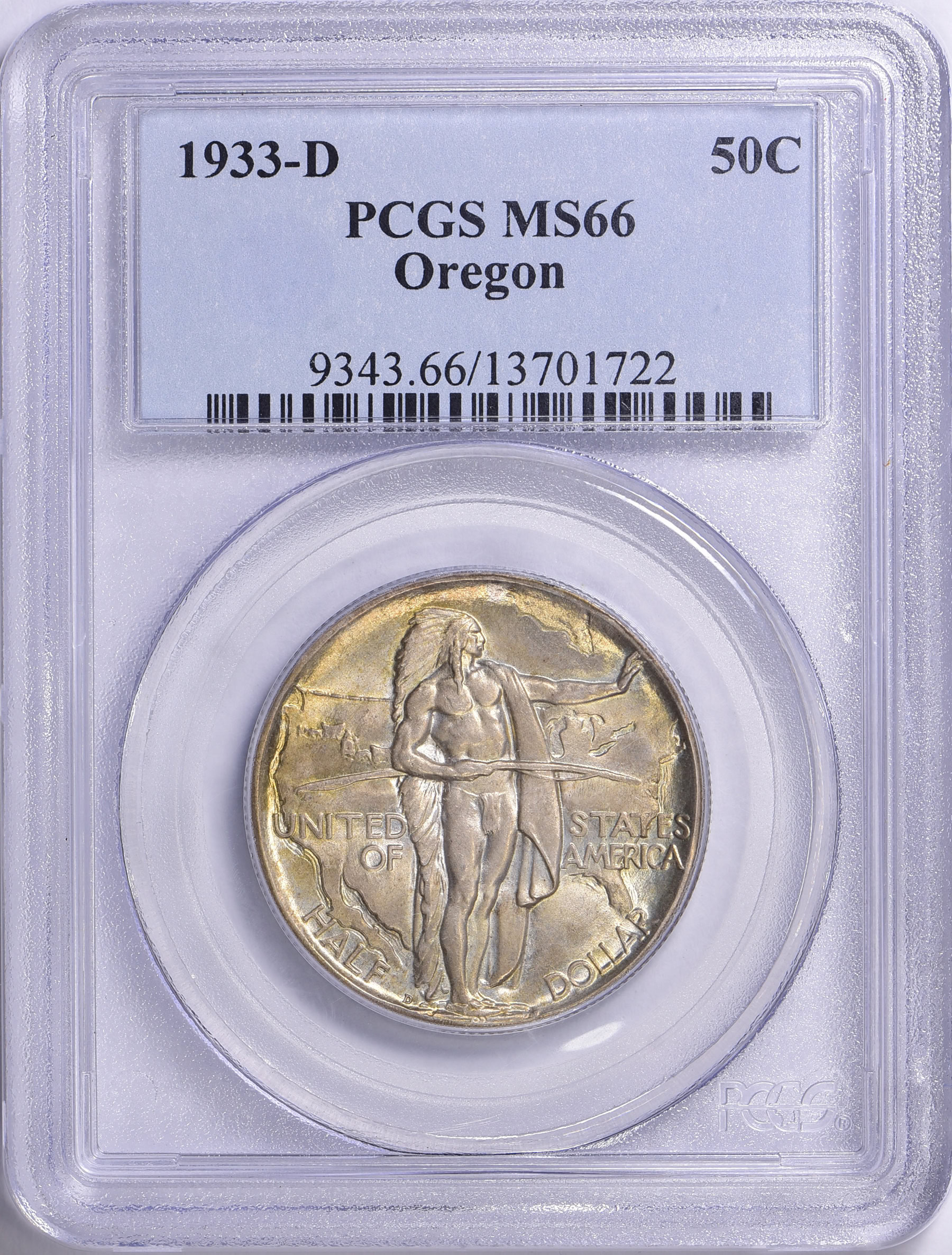 1933-D Oregon Trail Memorial Half Dollar PCGS MS-66 (Item 1734046) | GreatCollections Coin Auctions