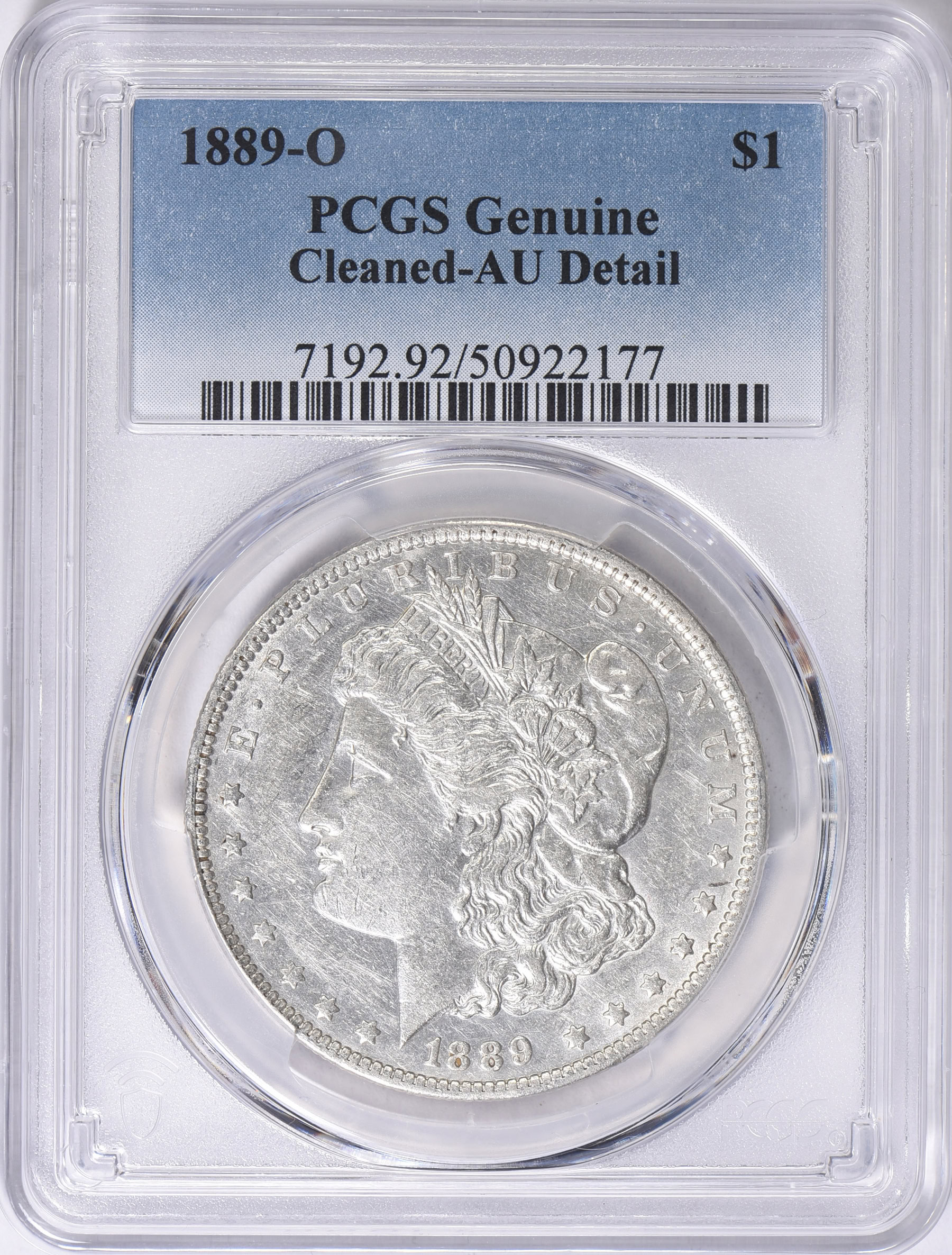 1889-O Morgan Silver Dollar PCGS Genuine AU Details (Item 1734095) | GreatCollections Coin Auctions