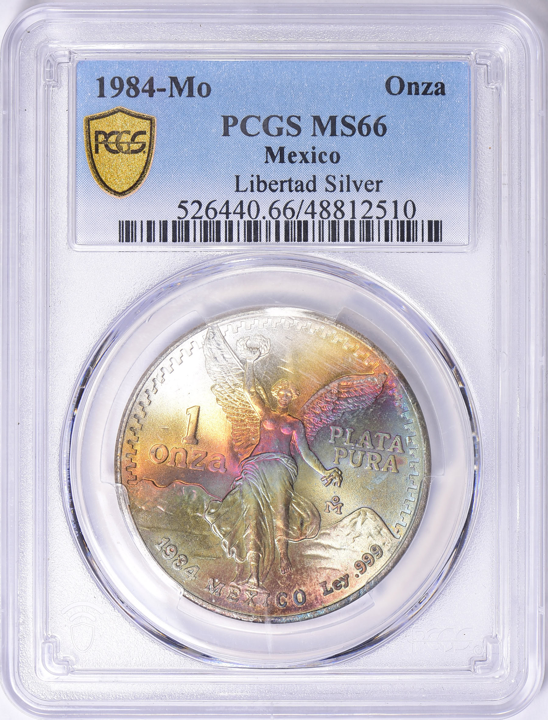 Mexico 1984-Mo Silver Onza Libertad KM-494.1 PCGS MS-66 (Toned) (Item 1734109 ...