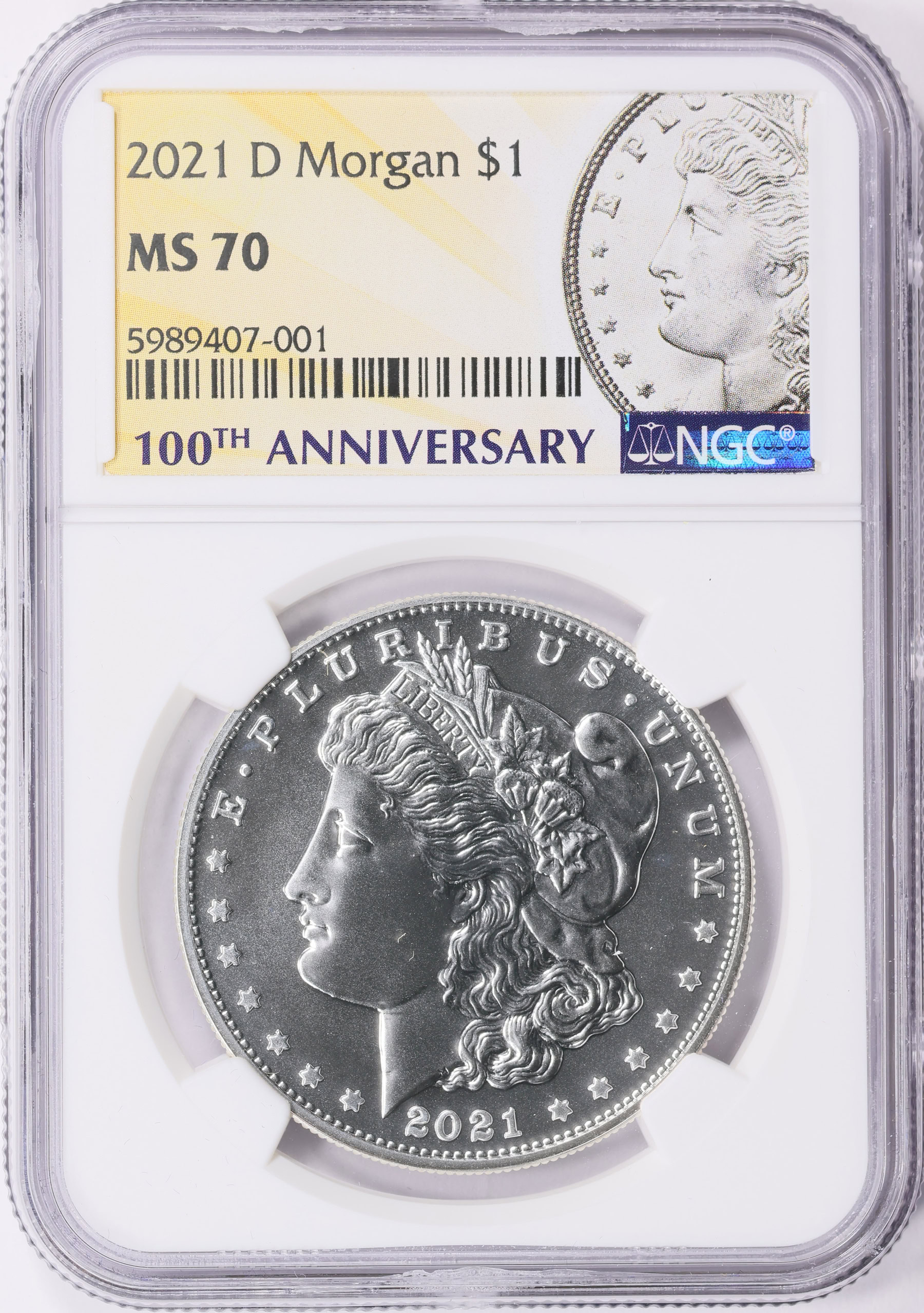 2021-D Morgan Silver Dollar 100th Anniversary NGC MS-70 (Item 1734125) | GreatCollections Coin ...
