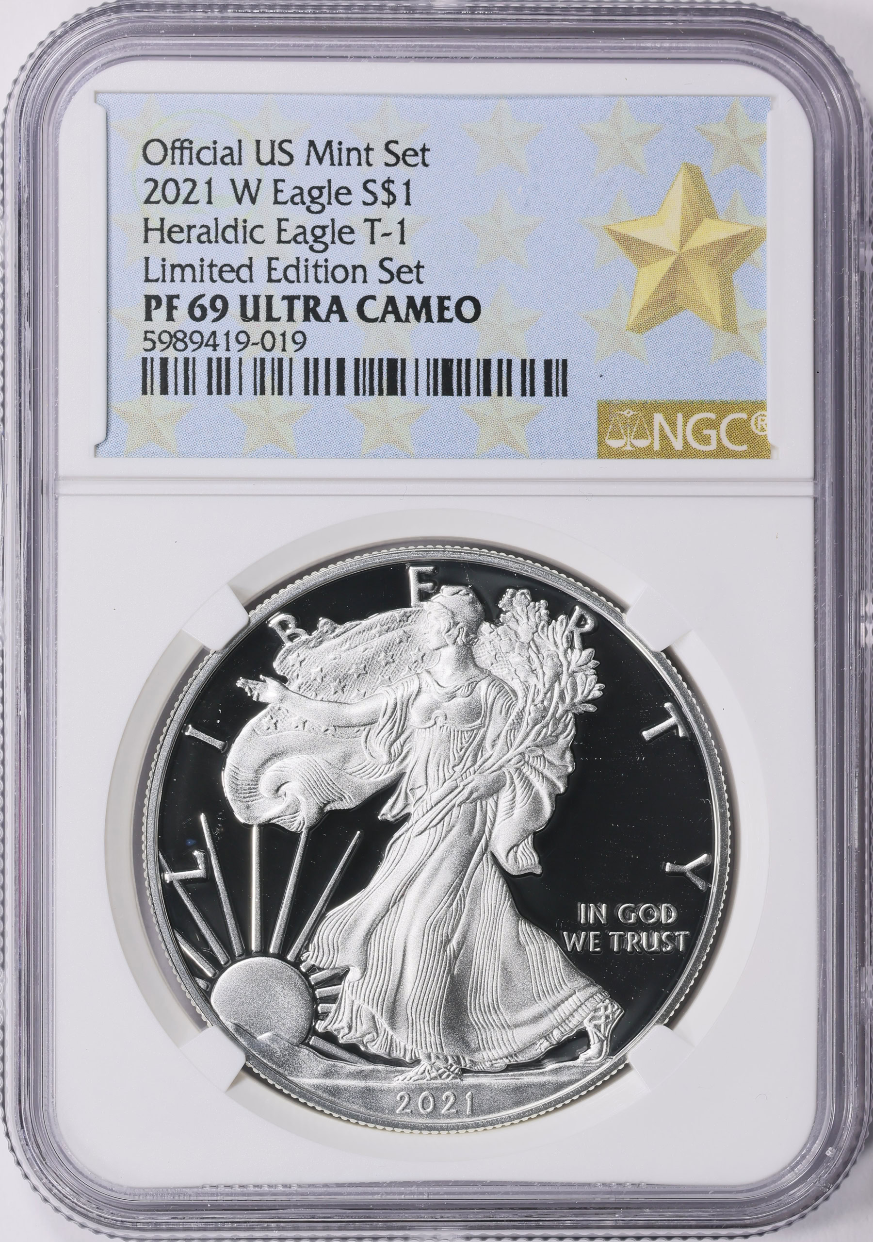 2021-W $1 Silver Eagle Type 1 (From the Limited Edition Proof Set) NGC ...