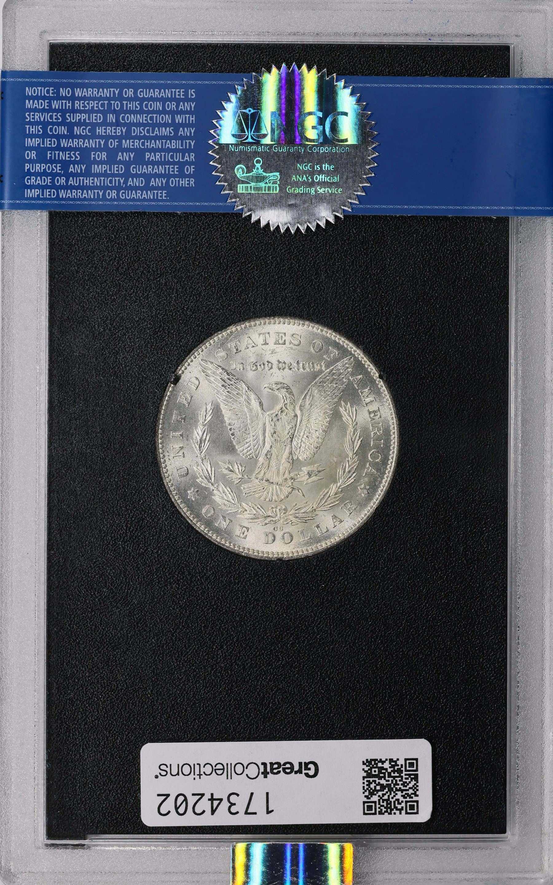 1880/79-CC Morgan Silver Dollar Reverse of 78 VAM-4 GSA Hoard NGC MS-65 (CAC Green) (GSA Holder ...