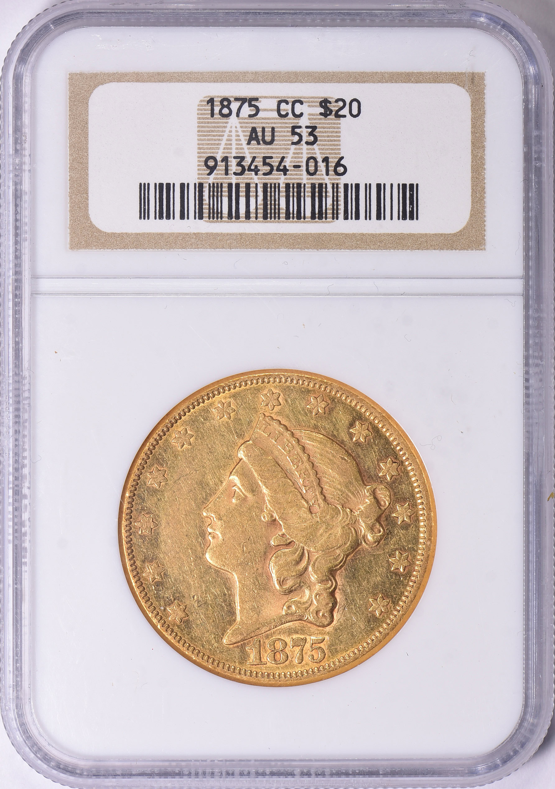 1875-CC Liberty Gold Double Eagle NGC AU-53 (Item 1734227) | GreatCollections Coin Auctions