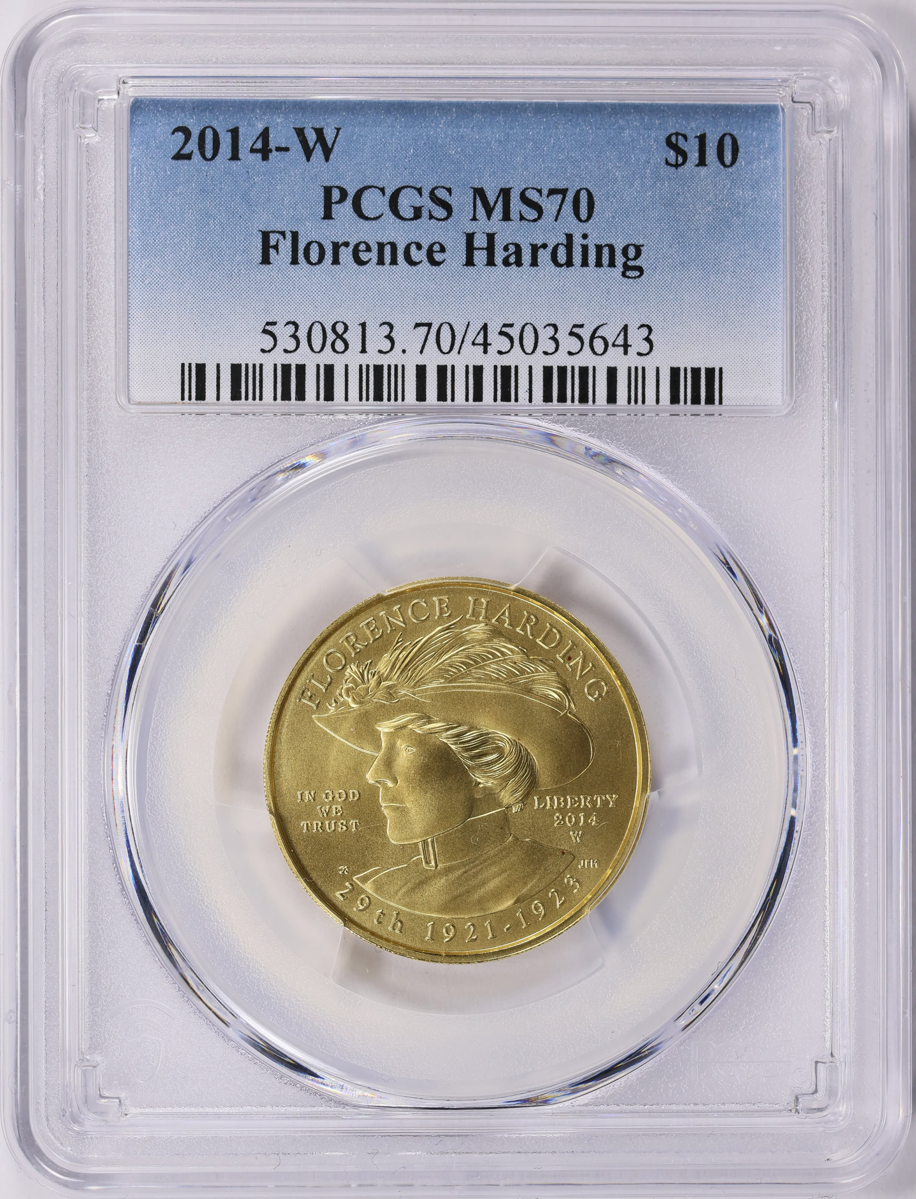 2014-W First Spouse $10 Gold Florence Harding PCGS MS-70 (Item 1734303 ...