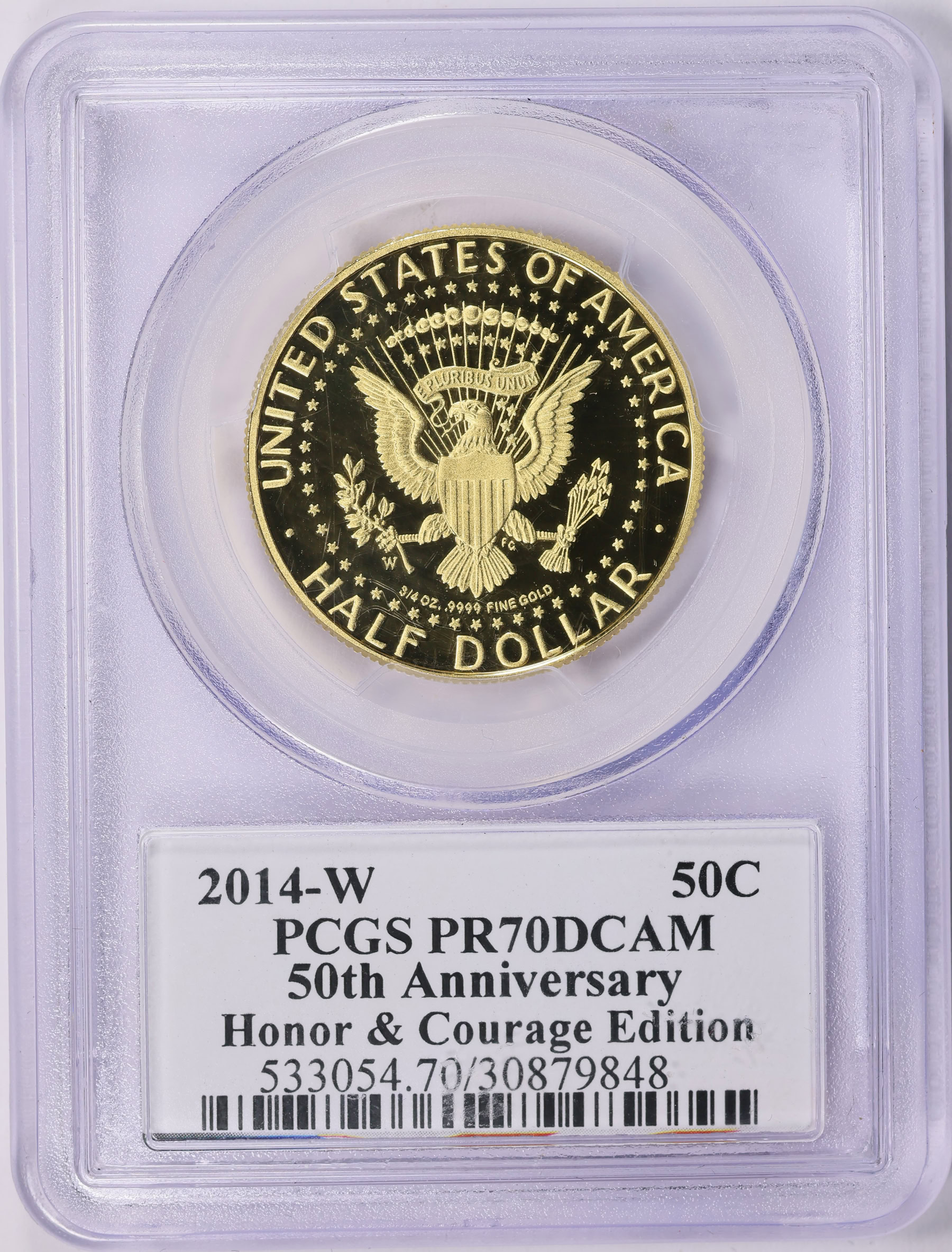 2014-W John F. Kennedy Gold Half Dollar 50th Anniversary Honor ...