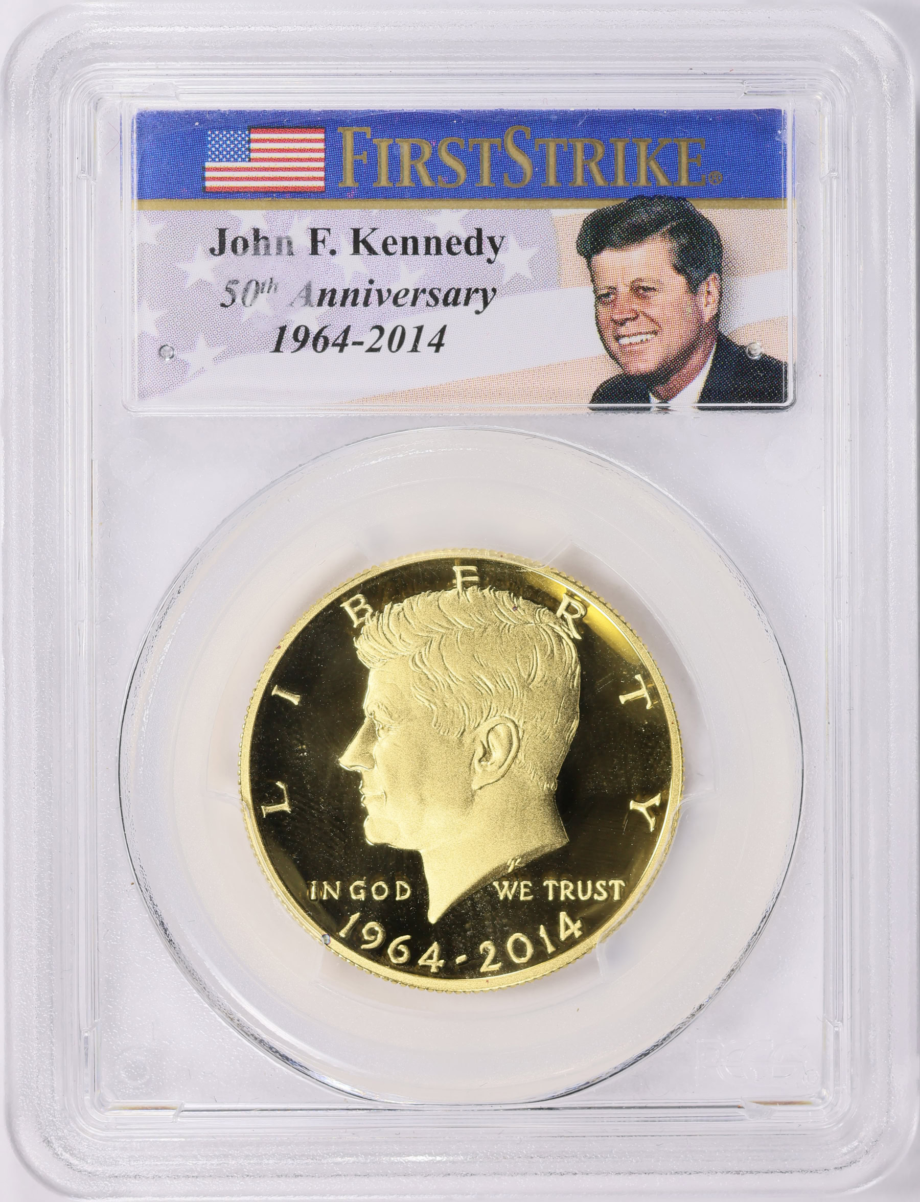2014-W John F. Kennedy Gold Half Dollar First Strike 50th Anniversary ...