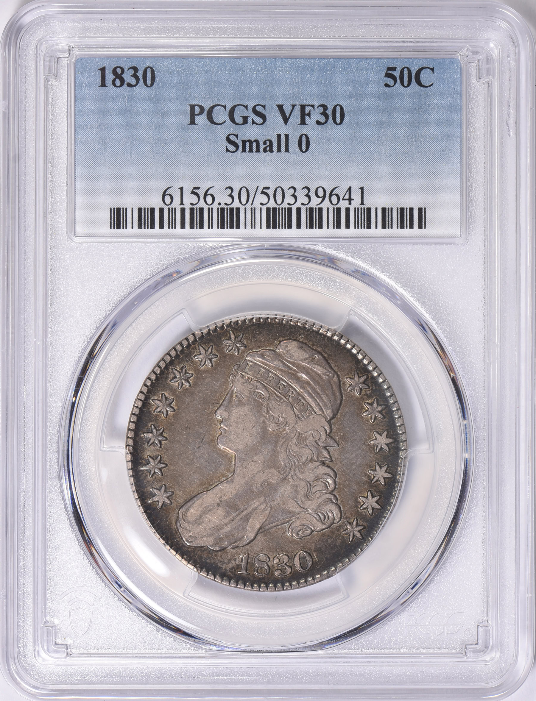 1830 Capped Bust Half Dollar Small 0 PCGS VF-30 (Toned) (Item 1734507) | GreatCollections Coin ...