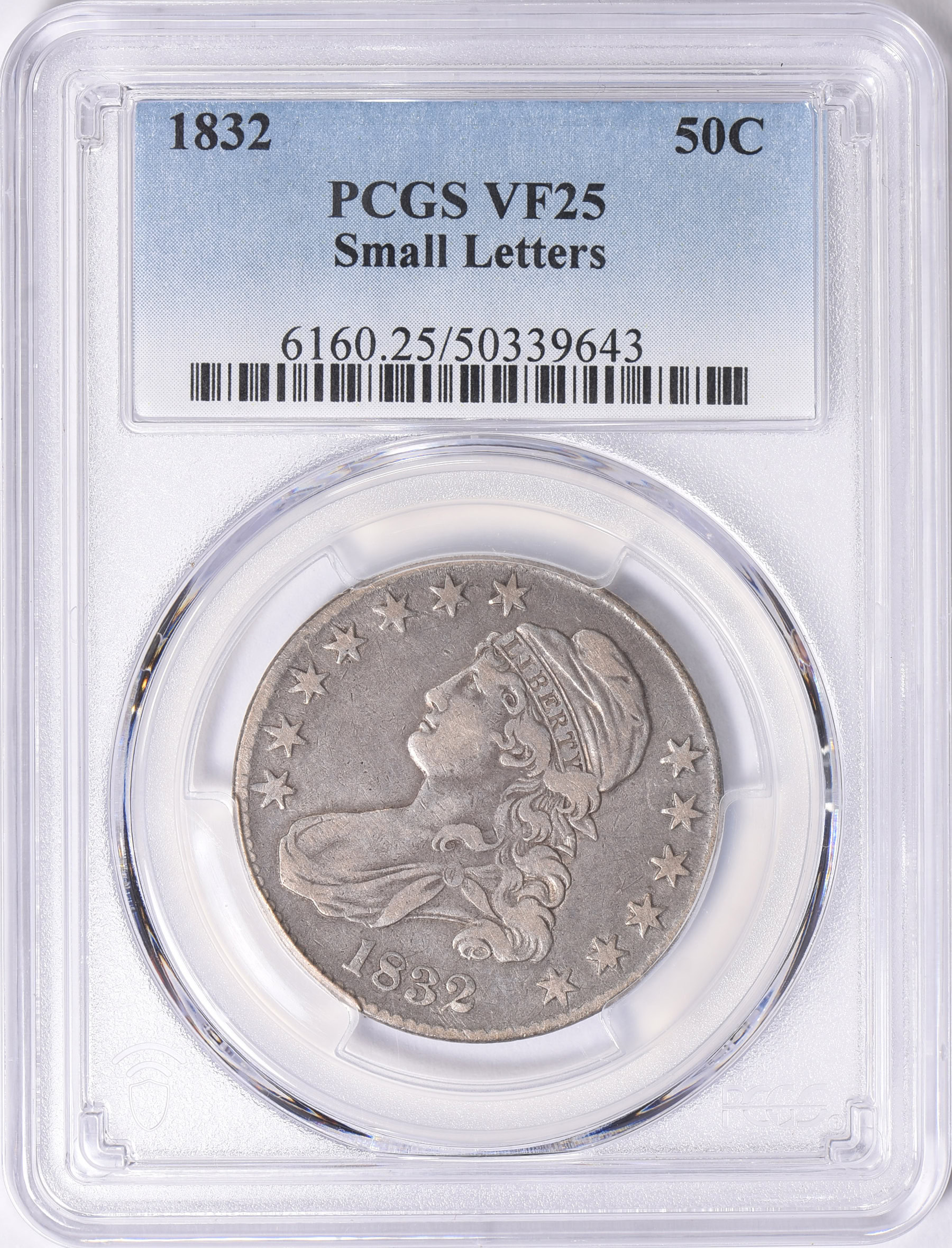 1832 Capped Bust Half Dollar Small Letters PCGS VF-25 (Item 1734511 ...