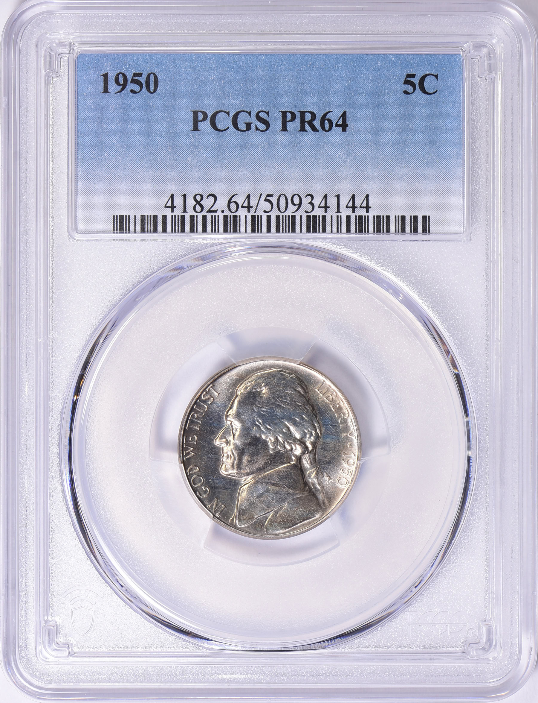 1950 Jefferson Nickel PCGS Proof-64 (Item 1734539) | GreatCollections ...