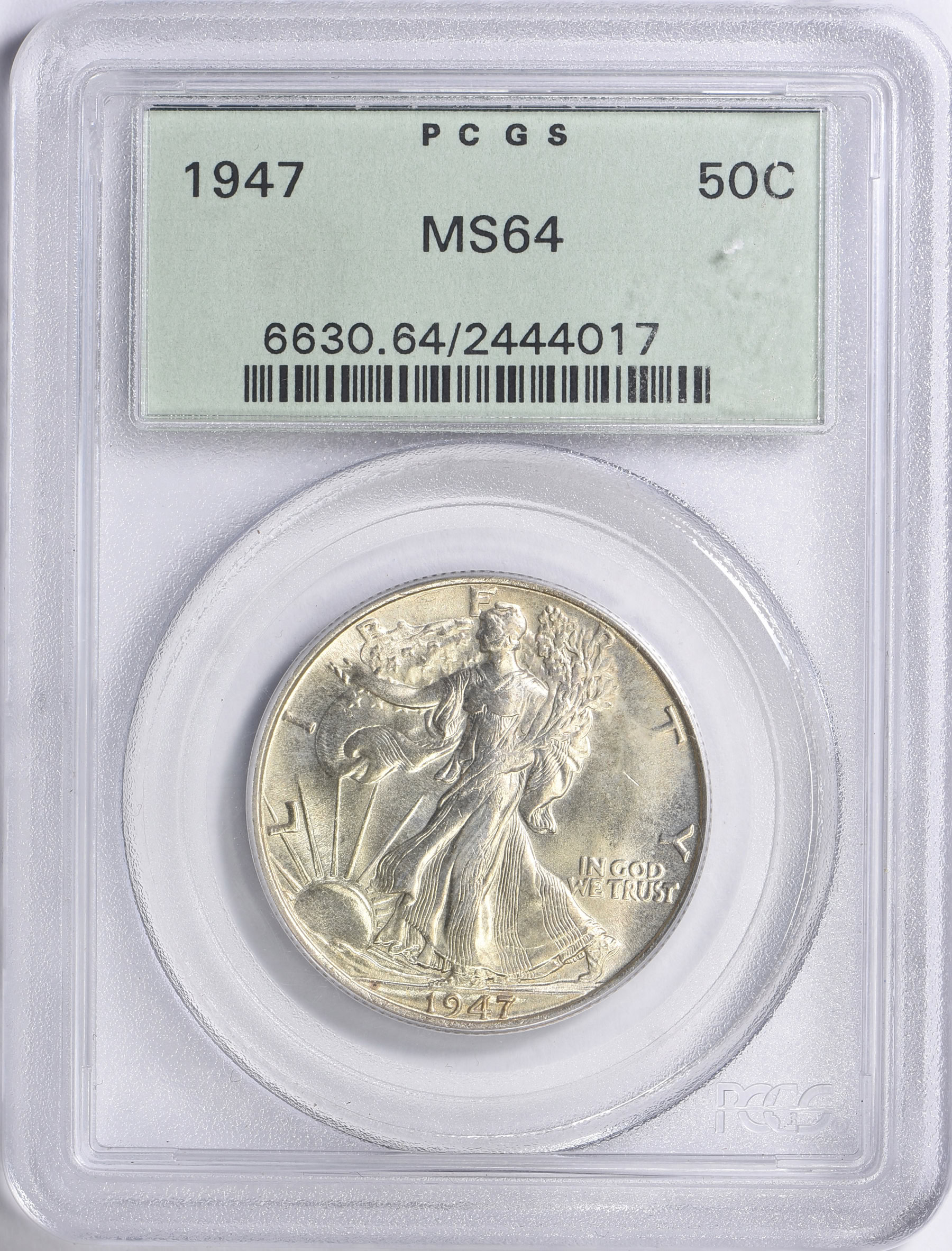 1947 Walking Liberty Half Dollar PCGS MS-64 OGH (Item 1734593) | GreatCollections Coin Auctions