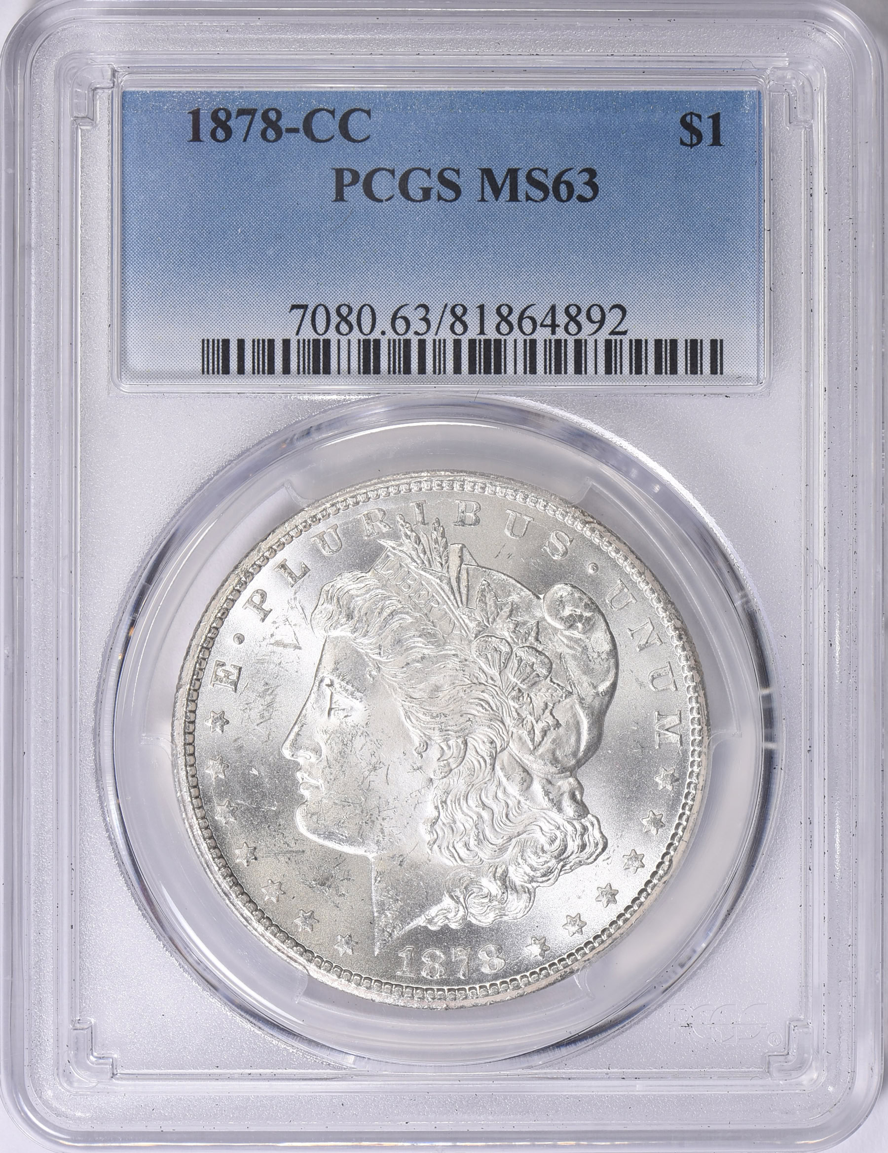 1878-CC Morgan Silver Dollar PCGS MS-63 (Item 1734633) | GreatCollections Coin Auctions