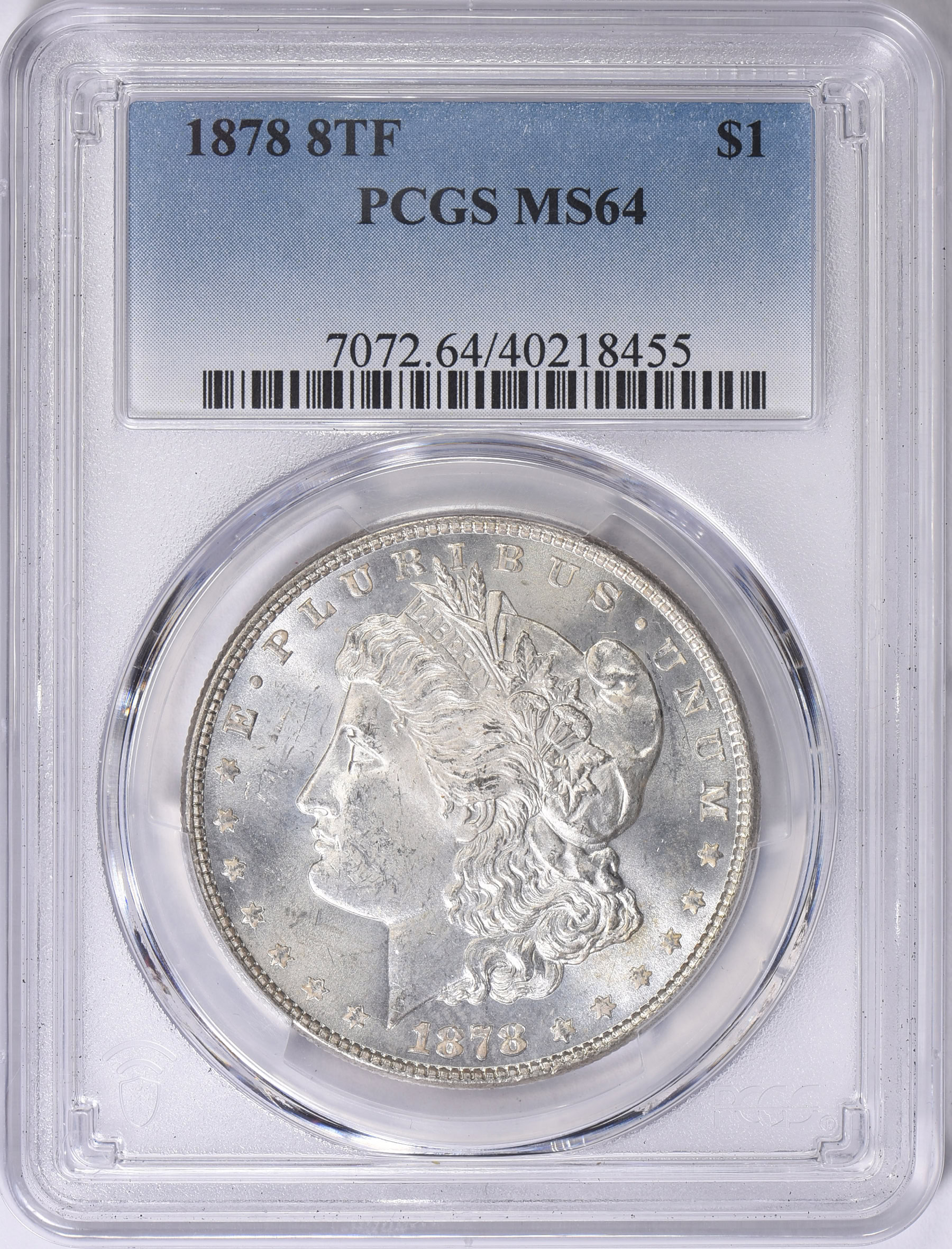 1878 Morgan Silver Dollar 8 Tailfeathers PCGS MS-64 (Item 1734634 ...