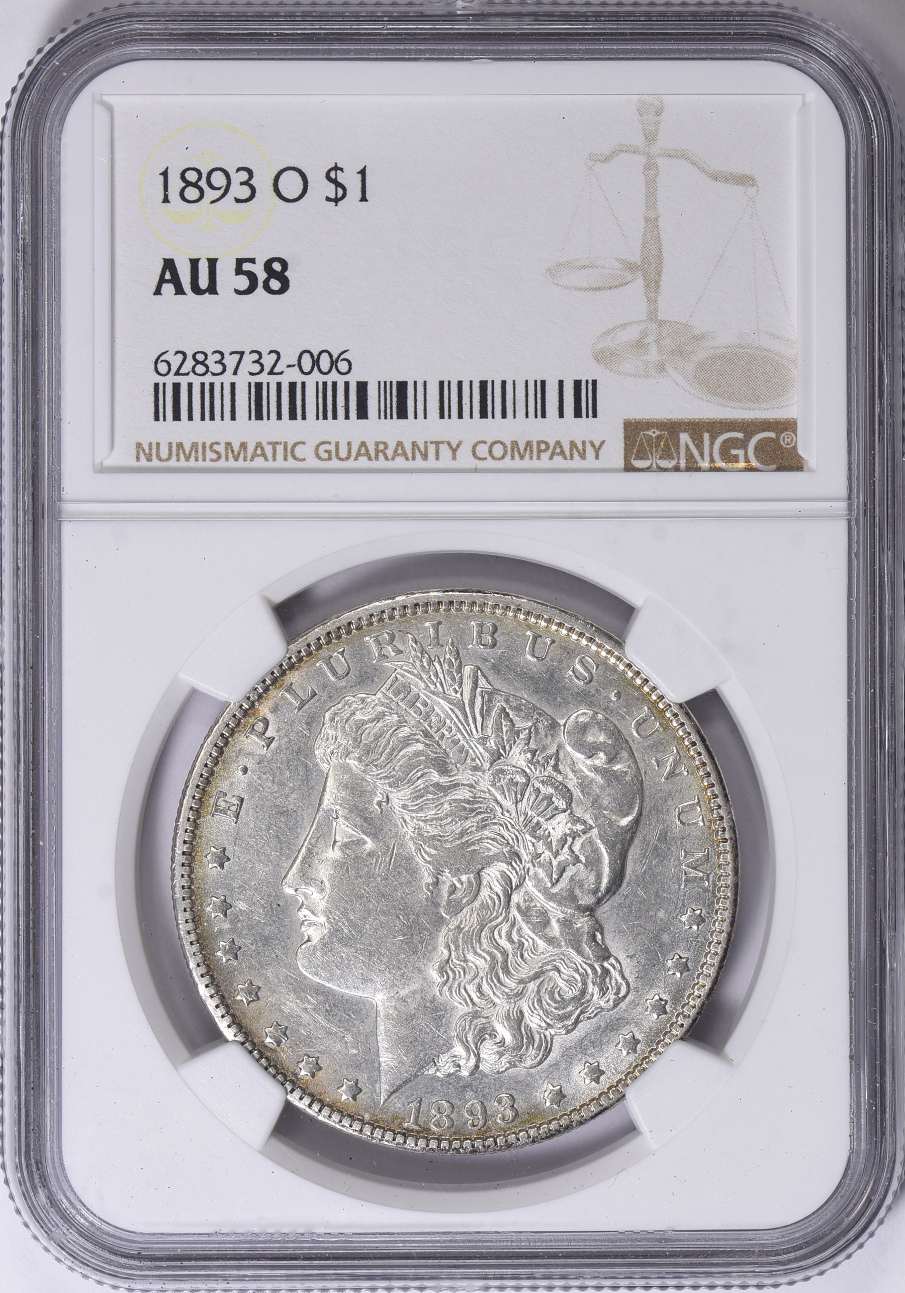 1893-O Morgan Silver Dollar NGC AU-58 (Item 1734642) | GreatCollections Coin Auctions