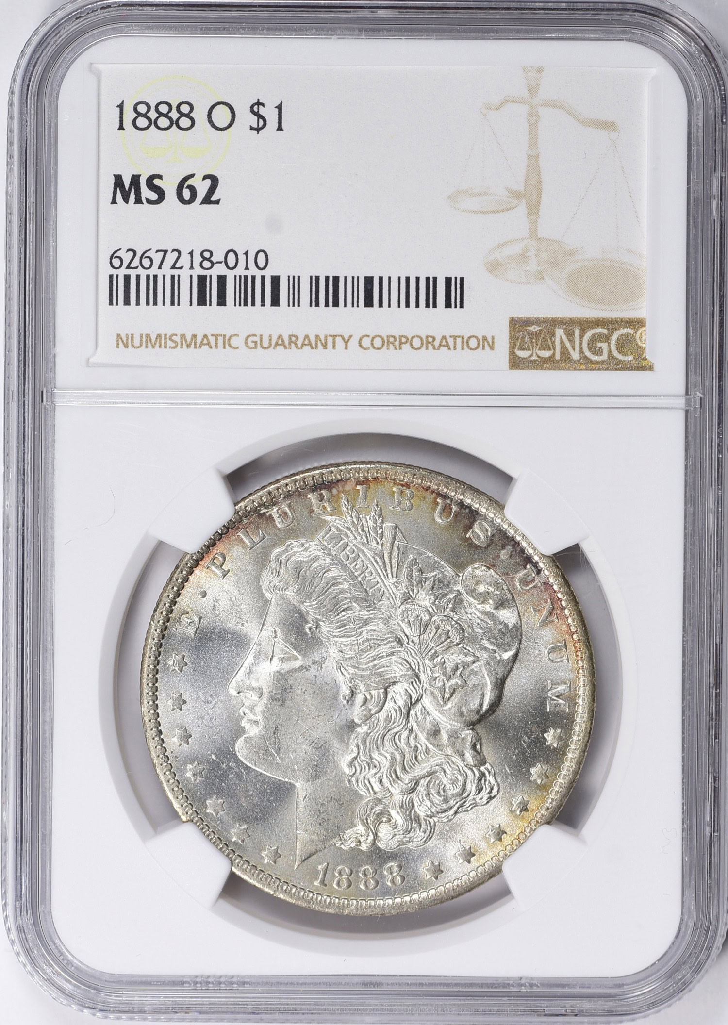 1888-O Morgan Silver Dollar NGC MS-62 (Toned) (Item 1734674) | GreatCollections Coin Auctions