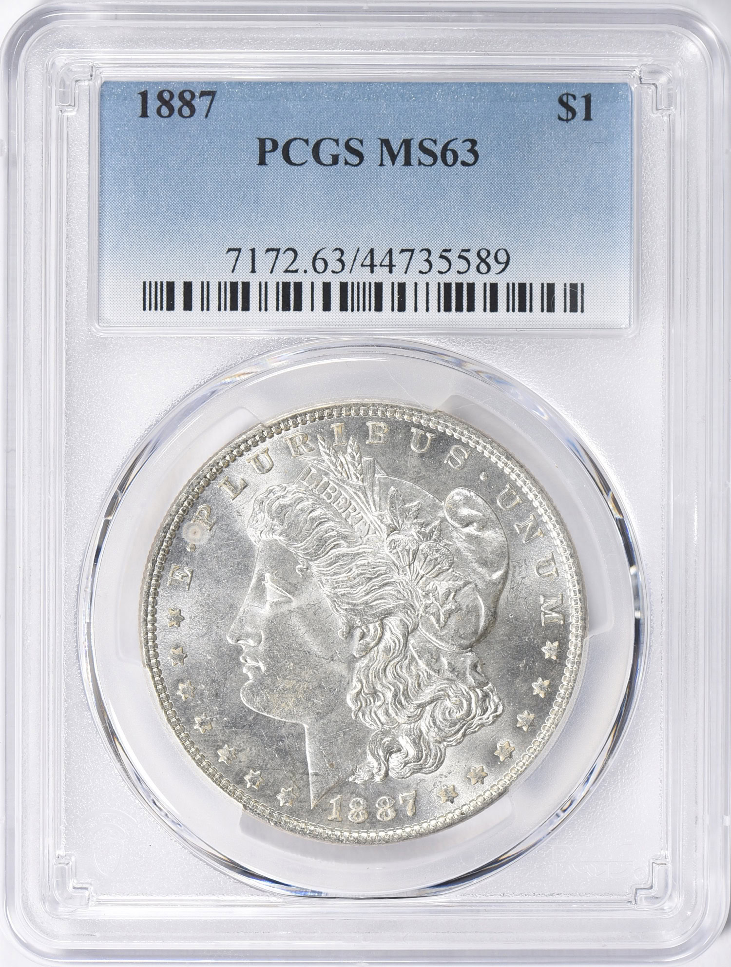 1887 Morgan Silver Dollar PCGS MS-63 (Item 1734690) | GreatCollections Coin Auctions