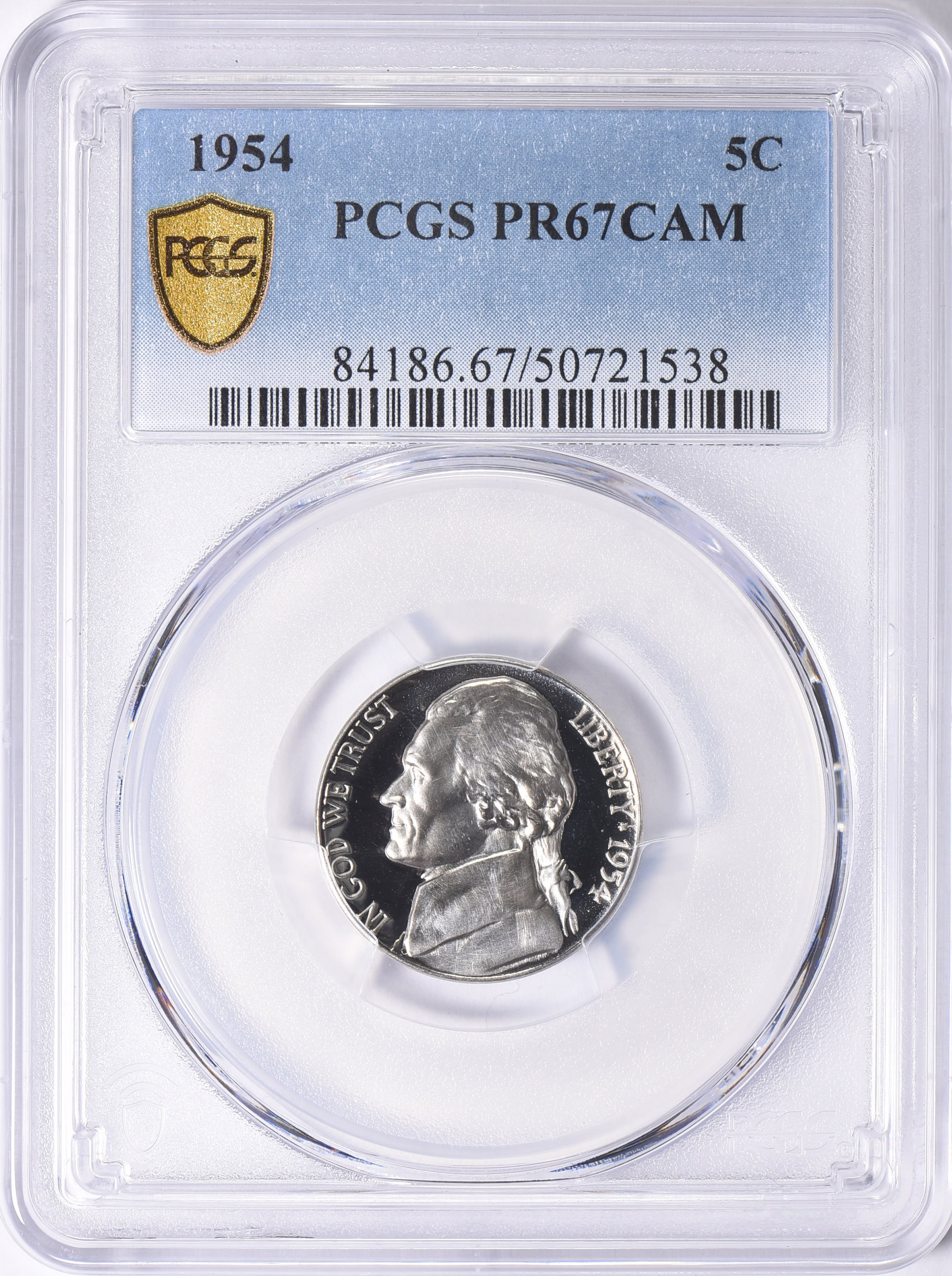 1954 Jefferson Nickel PCGS Proof-67 CAMEO (Item 1734723) | GreatCollections Coin Auctions