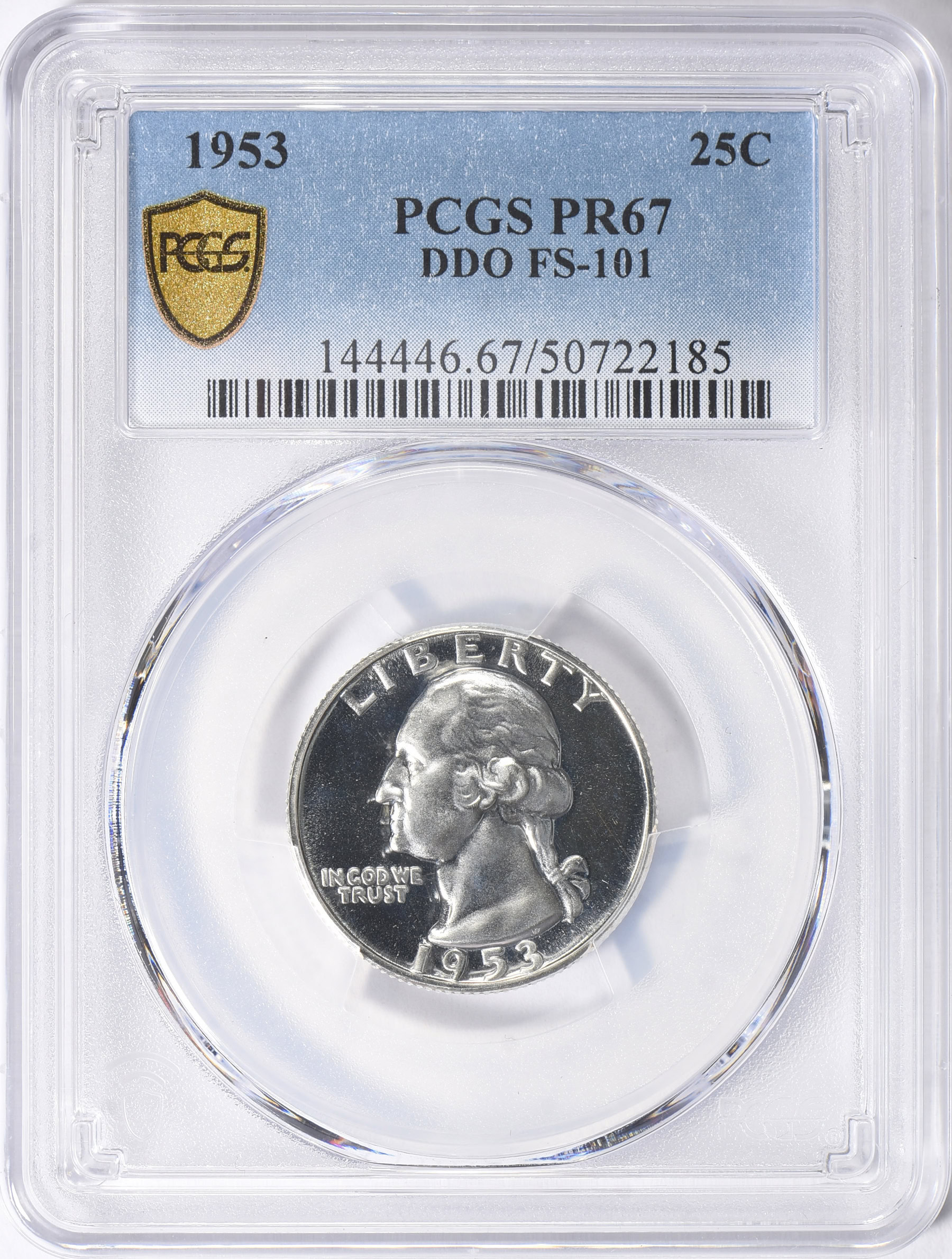 1953 Washington Quarter Doubled Die Obverse FS-101 PCGS Proof-67 (Item 1734731 ...