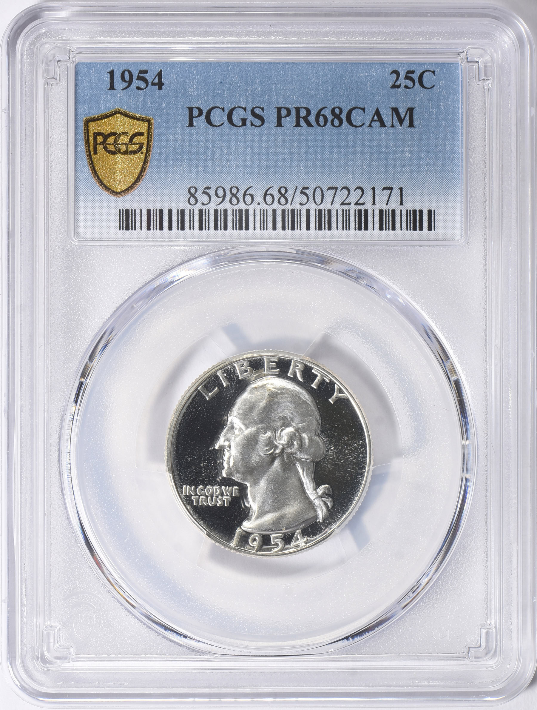 1954 Washington Quarter PCGS Proof-68 CAMEO (Item 1734732) | GreatCollections Coin Auctions