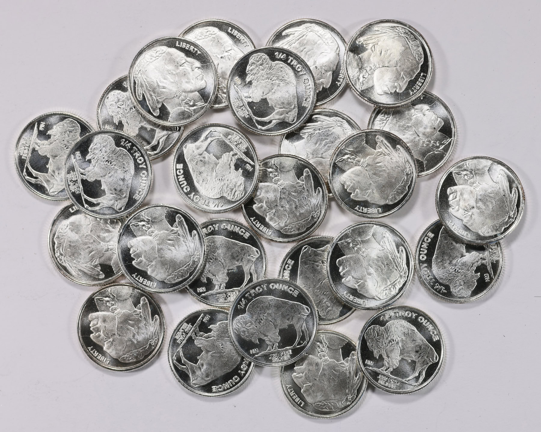 ND Silver 1/4oz Private Mint Rounds Uncertified (25 Coins) | Cert #n/a ...