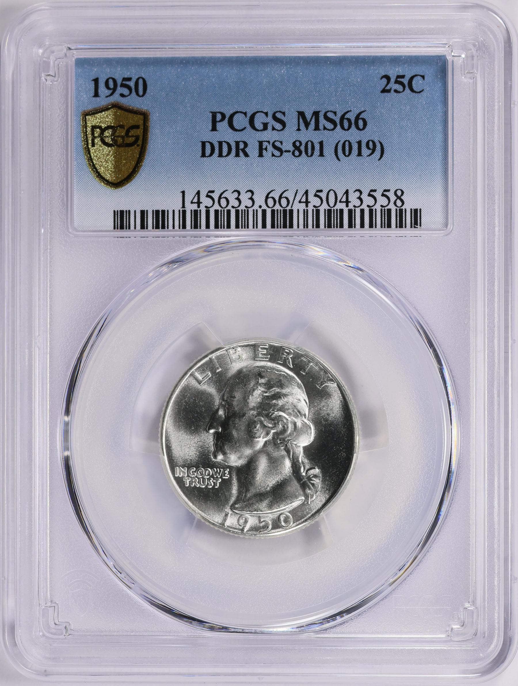 1950 Washington Quarter Doubled Die Reverse FS-801 (019) PCGS MS-66 ...