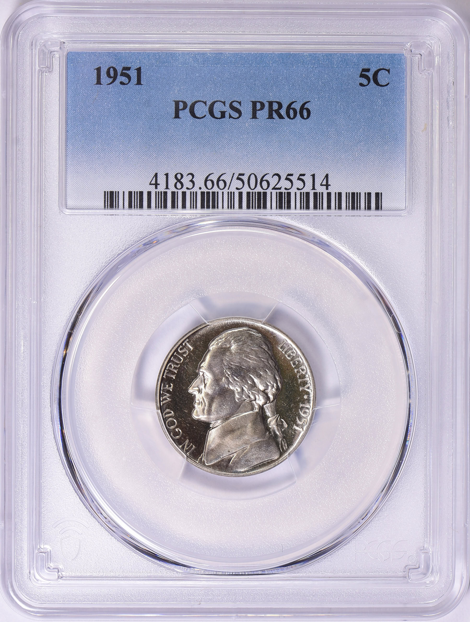 1951 Jefferson Nickel PCGS Proof-66 (Item 1734817) | GreatCollections ...