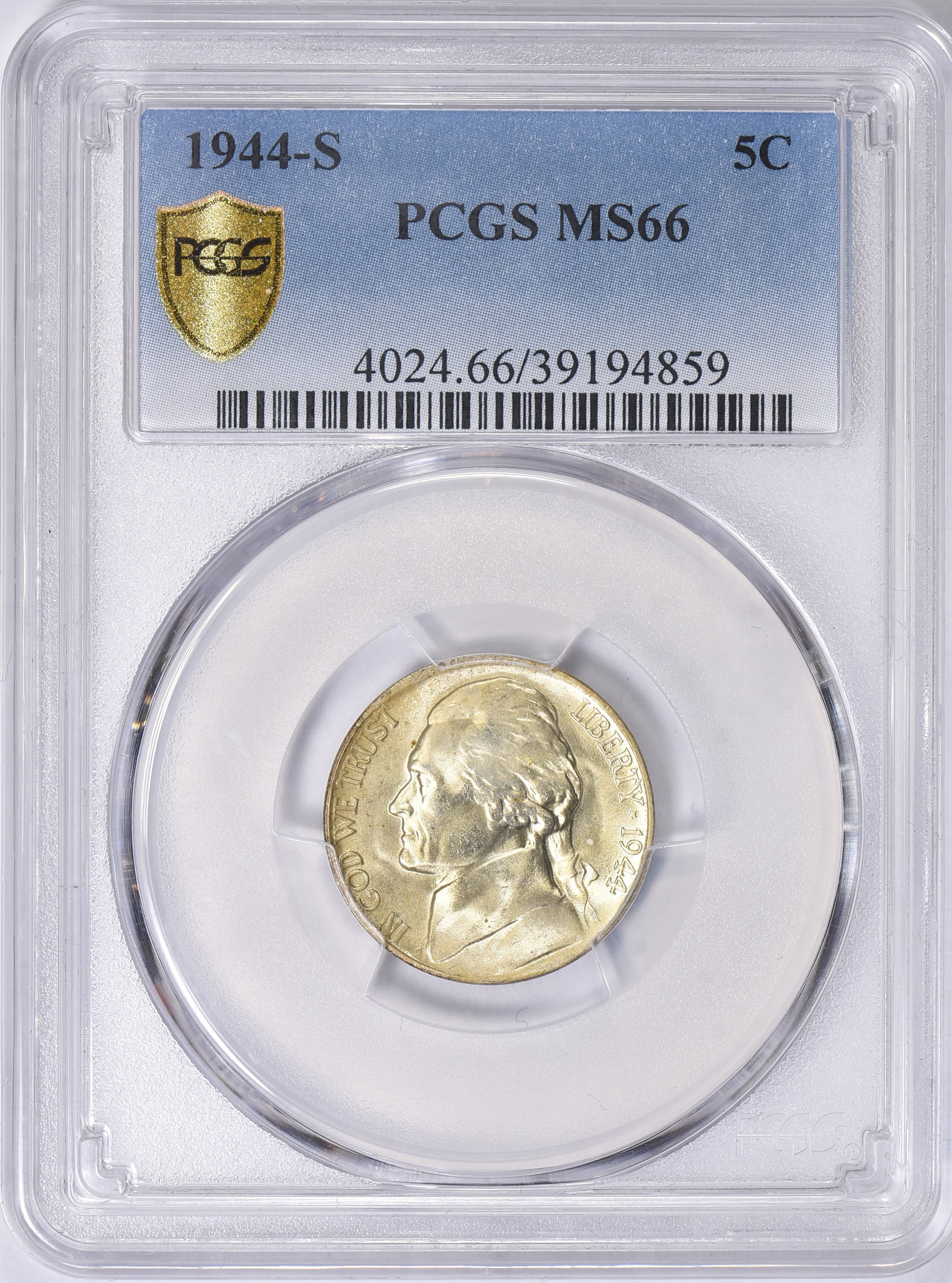 1944-S Jefferson Nickel PCGS MS-66 (Item 1734834) | GreatCollections Coin Auctions