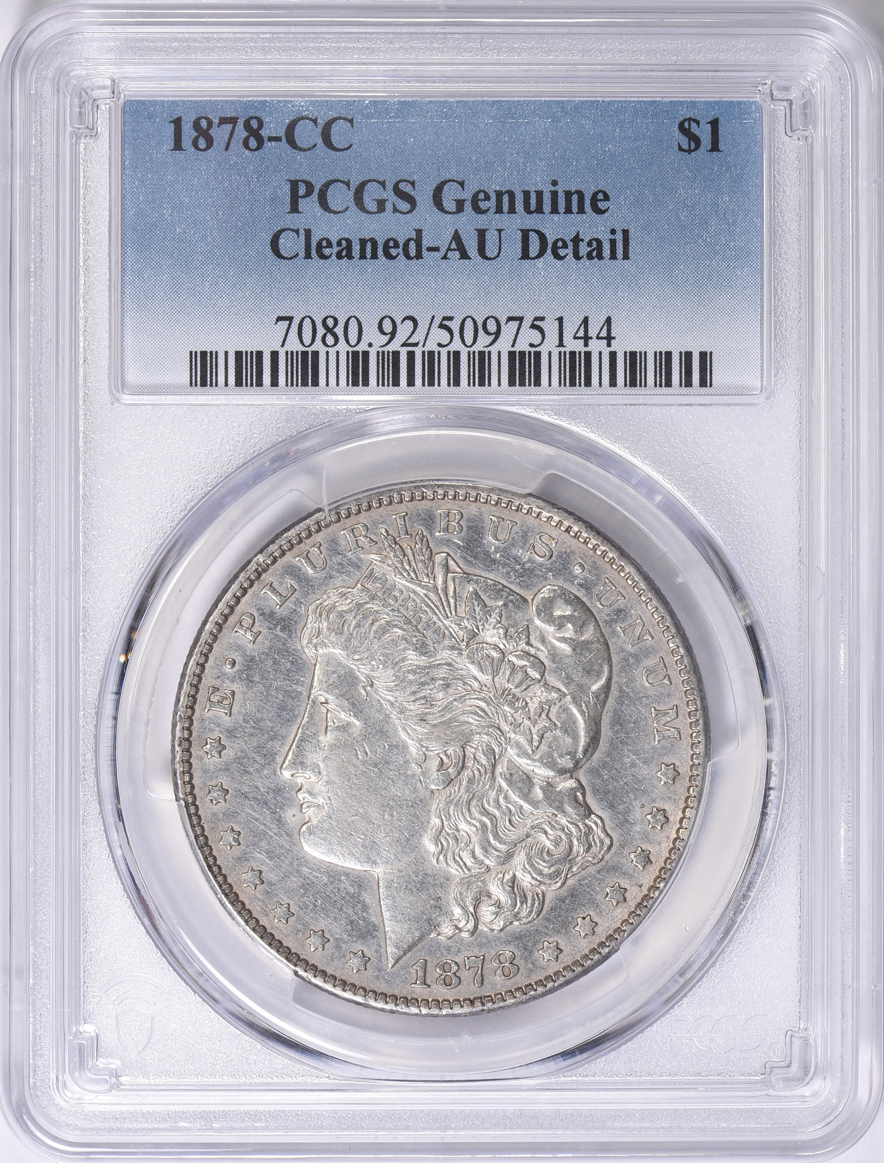 1878-CC Morgan Silver Dollar PCGS Genuine AU Details (Item 1734870) | GreatCollections Coin Auctions