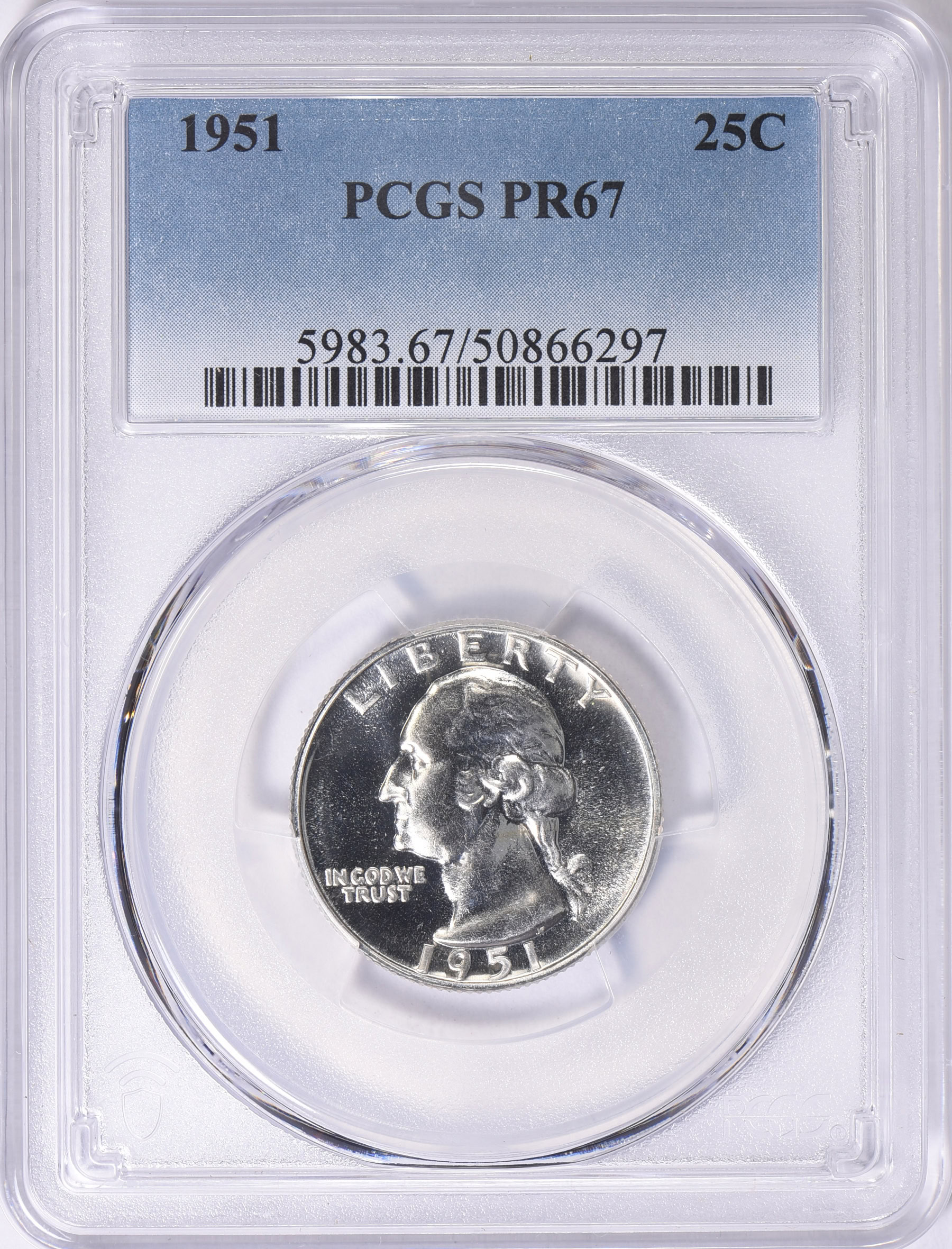 1951 Washington Quarter PCGS Proof-67 (Item 1734932) | GreatCollections Coin Auctions