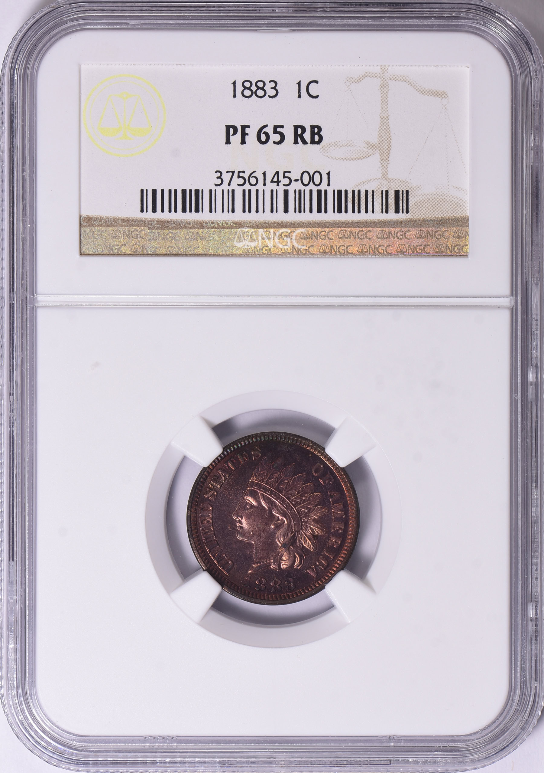 1883 Indian Cent NGC Proof-65 RB (Item 1734957) | GreatCollections Coin Auctions